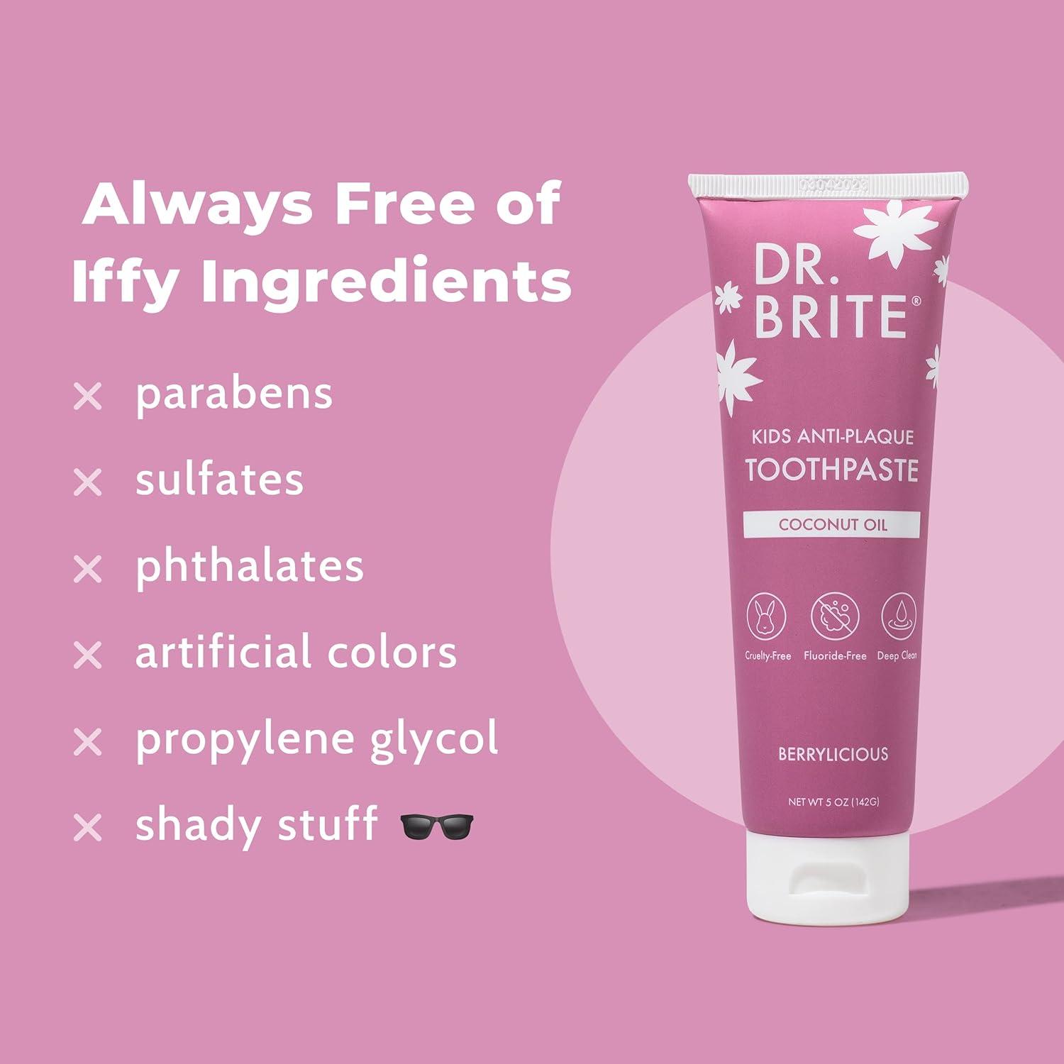 Dr. Brite Natural Kids Antiplaque Toothpaste - Fluoride & Sulfate Free ...