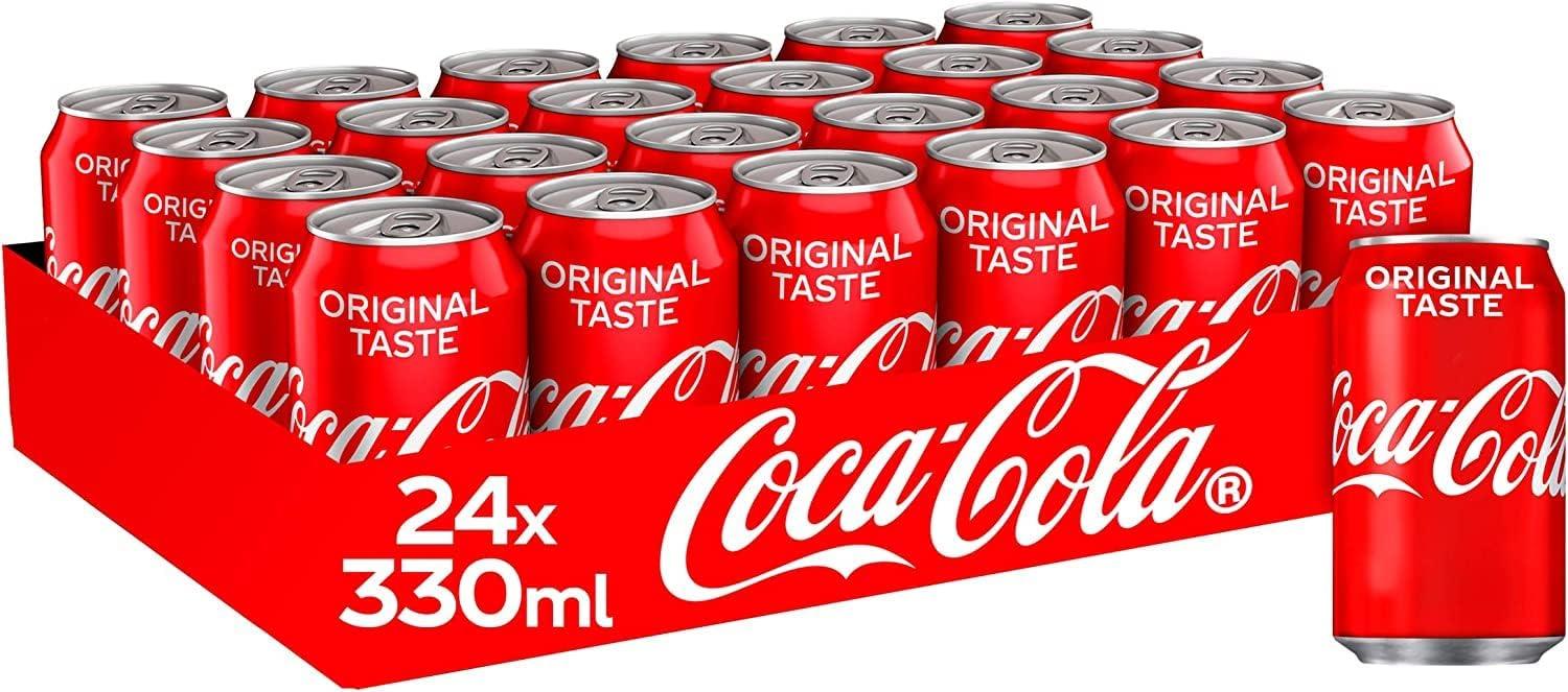 Coca Cola Soft Drink Can 330ml x 24 Regular Coca Cola Cans 330ml Soft ...