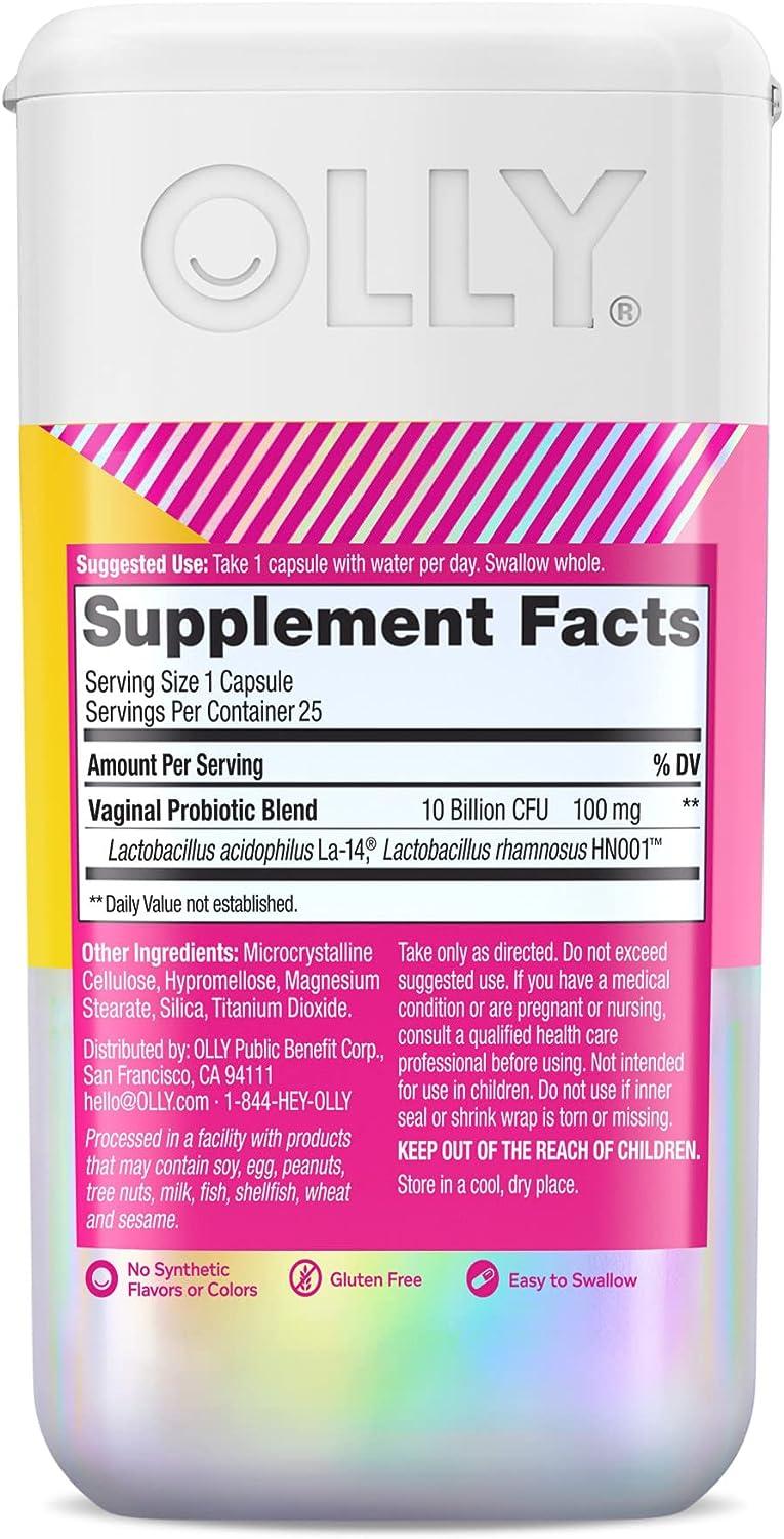 OLLY Happy Hoo-Ha Capsules - Probiotic for Women - 10 Billion CFU - 25 ...
