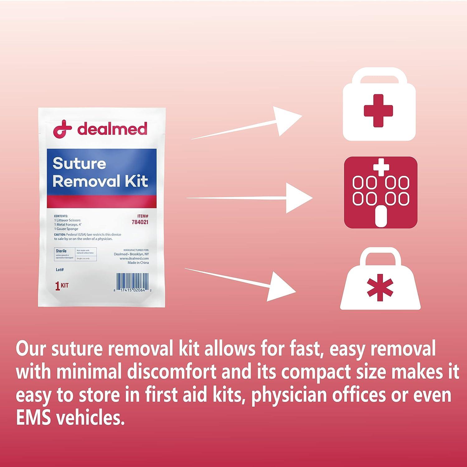 Dealmed Sterile Suture Removal Kit Includes Suture Removal Scissors ...