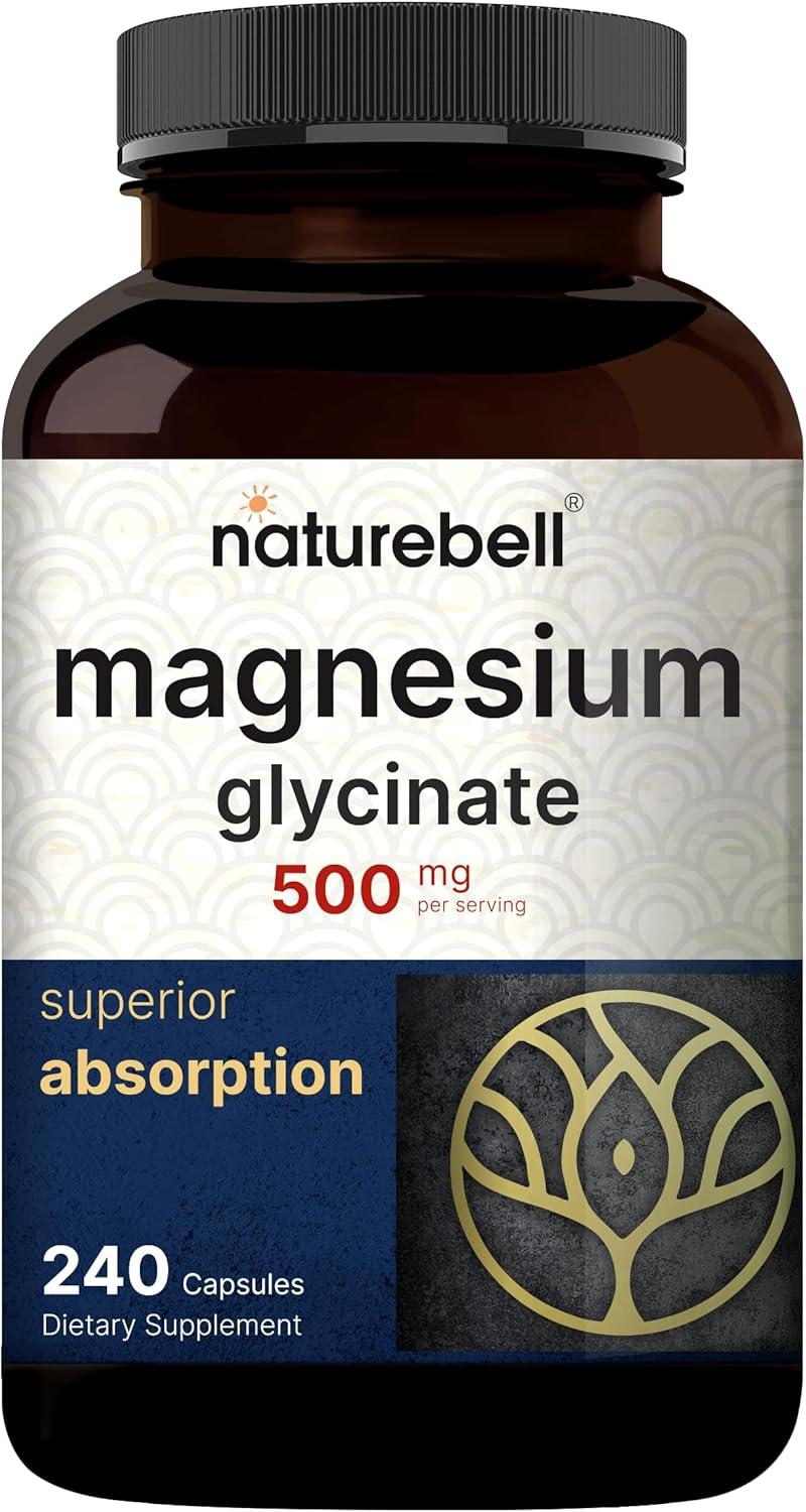NatureBell Magnesium Glycinate Capsules 500mg & Vitamin D3 5,000iu with ...