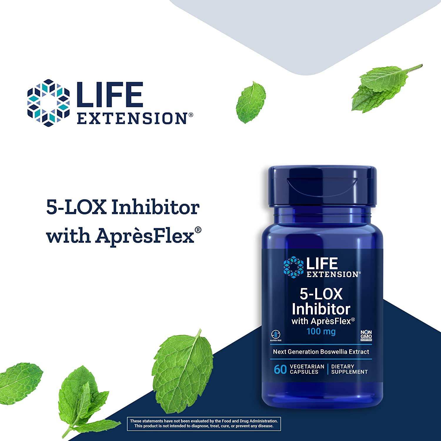 Life Extension 5-Lox Inhibitor with ApresFlex 100 mg - 60 Vegetarian ...