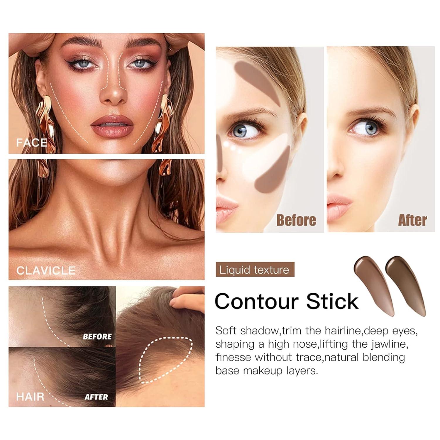 Silky Waterproof Liquid Contour Stick - Multi-Use Face Cheeks Makeup ...