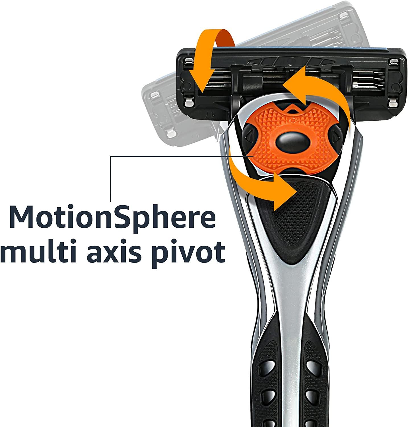 Amazon Basics Men's MotionSphere Razor with Dual Lubrication Handle & 2 ...