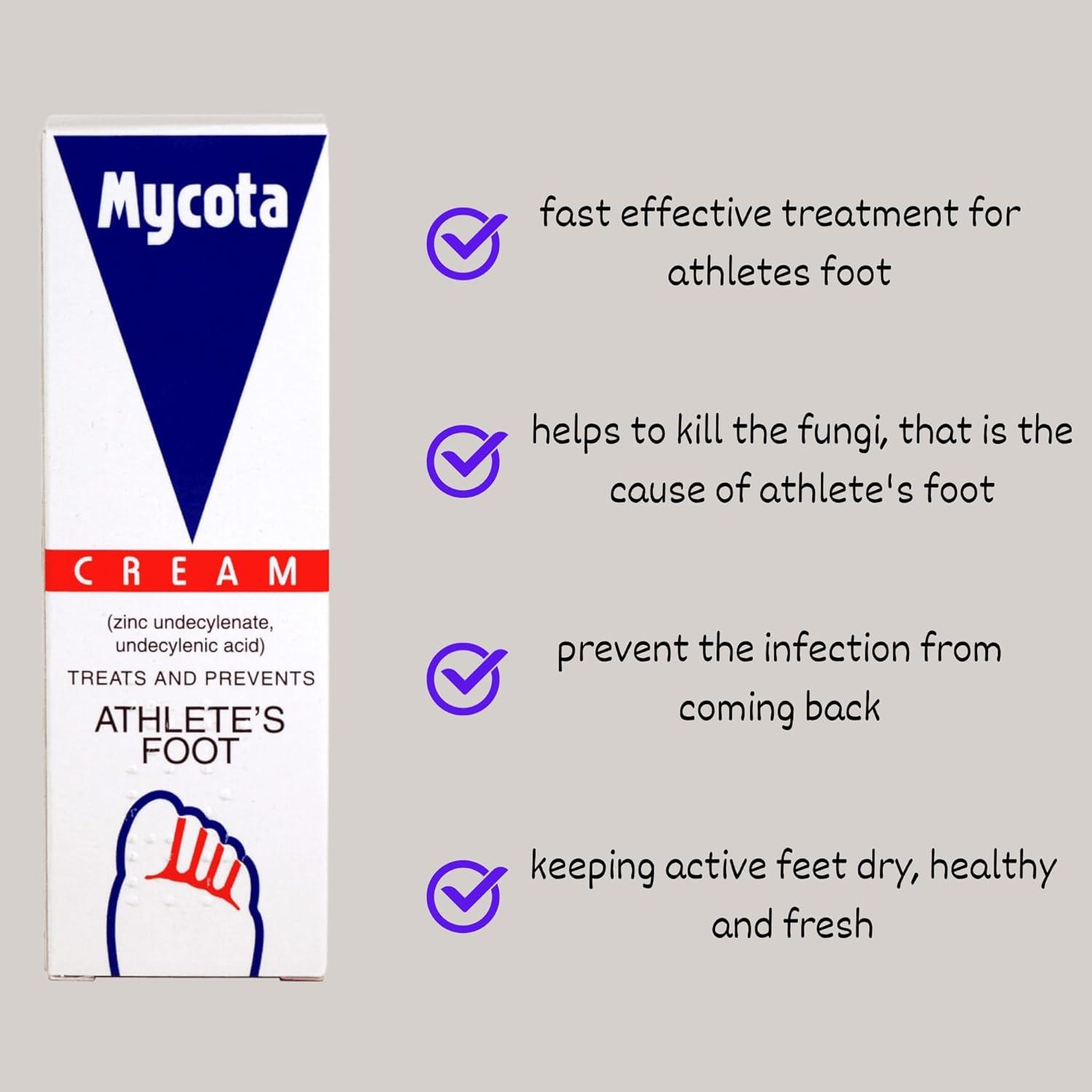 Athletes Foot Treatment Bundle: Mycota Cream 25g, Value Health ...