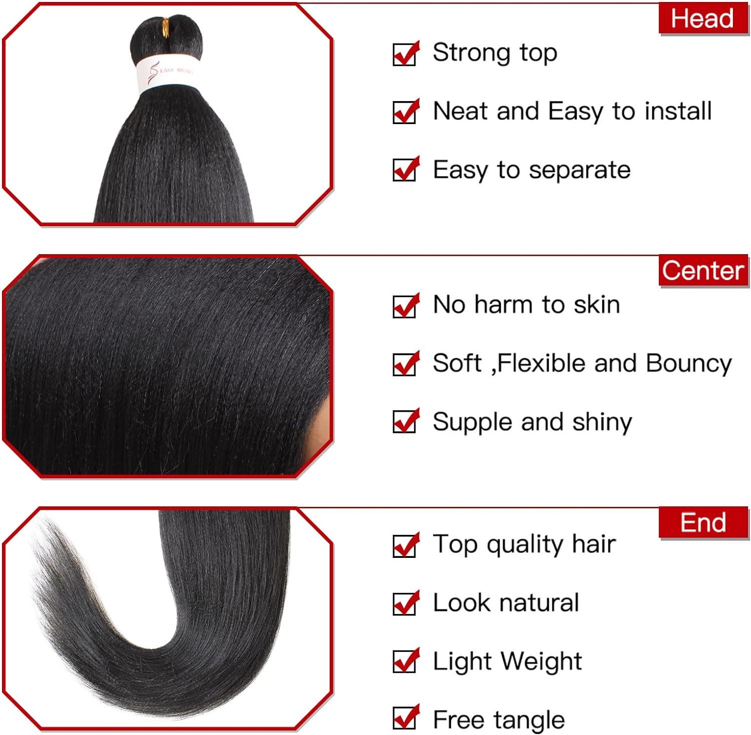 Xtrend 26 Inch Braiding Hair Orange Pre Stretched 8 Packs Kanekalon ...