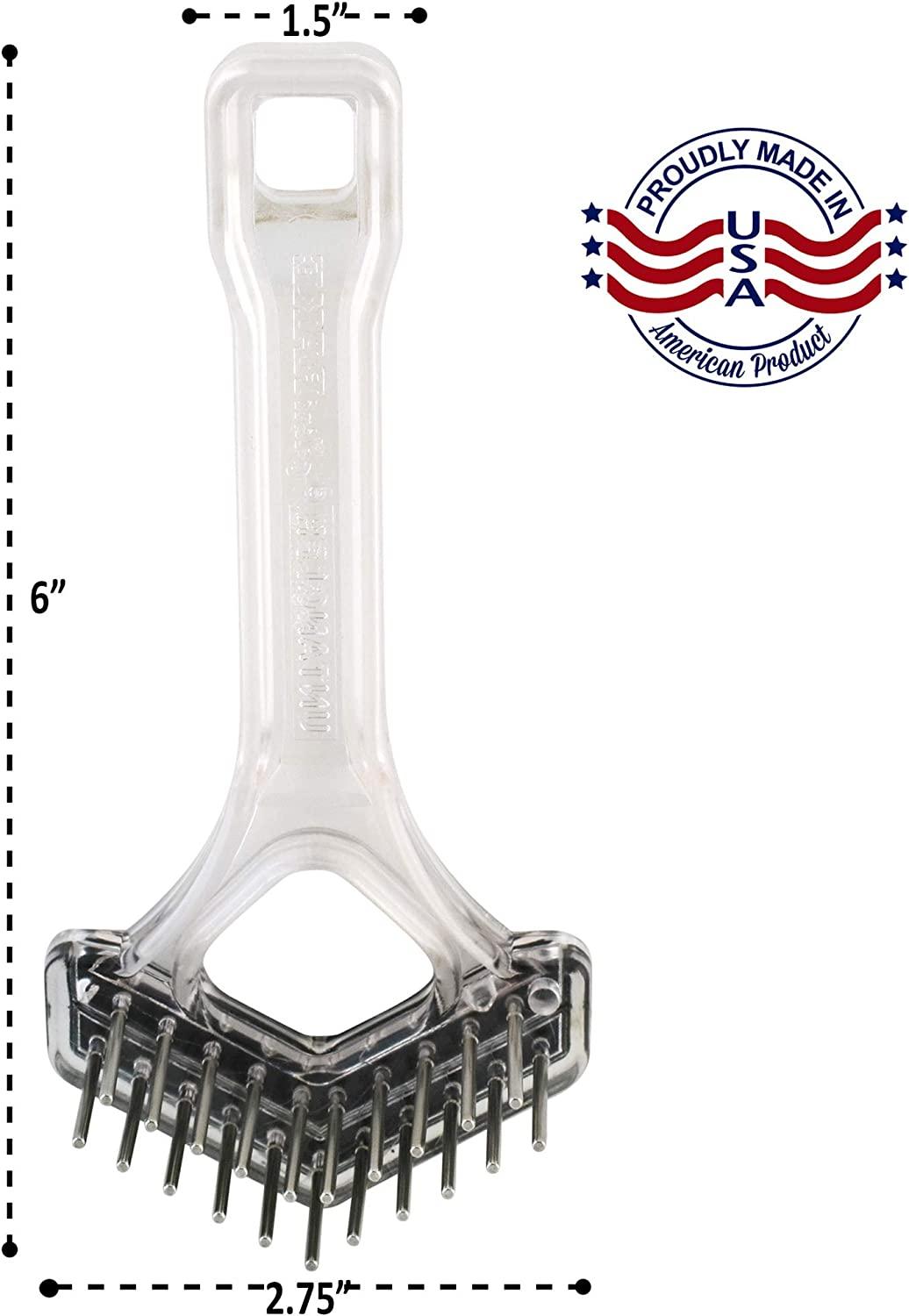 Untangler Mini Rake Pet Comb - Long V-Shape Double Row Stainless Steel ...