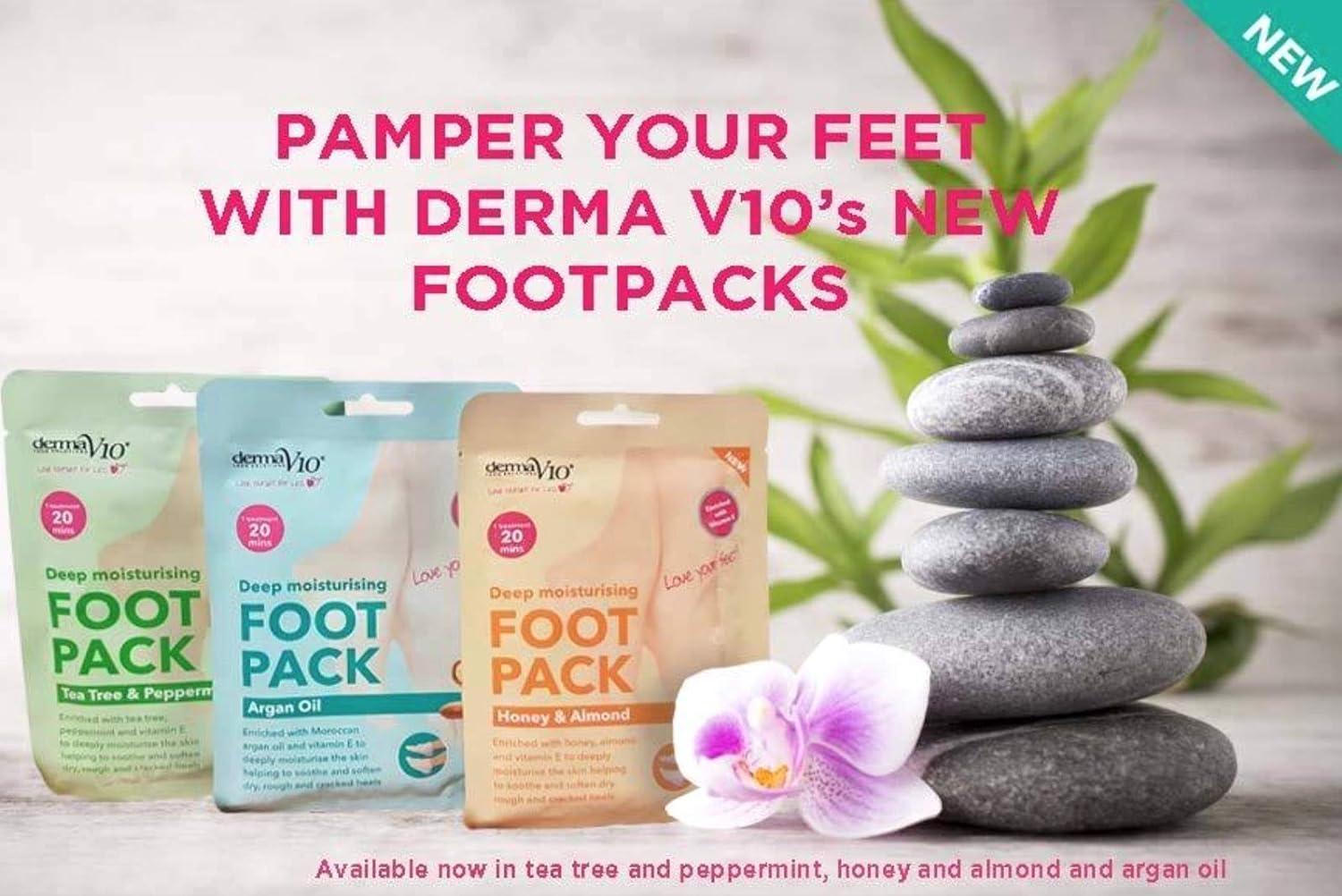 Derma V10 Foot Pack Mask (6 Pack) Deep Moisturising (Tea Tree ...