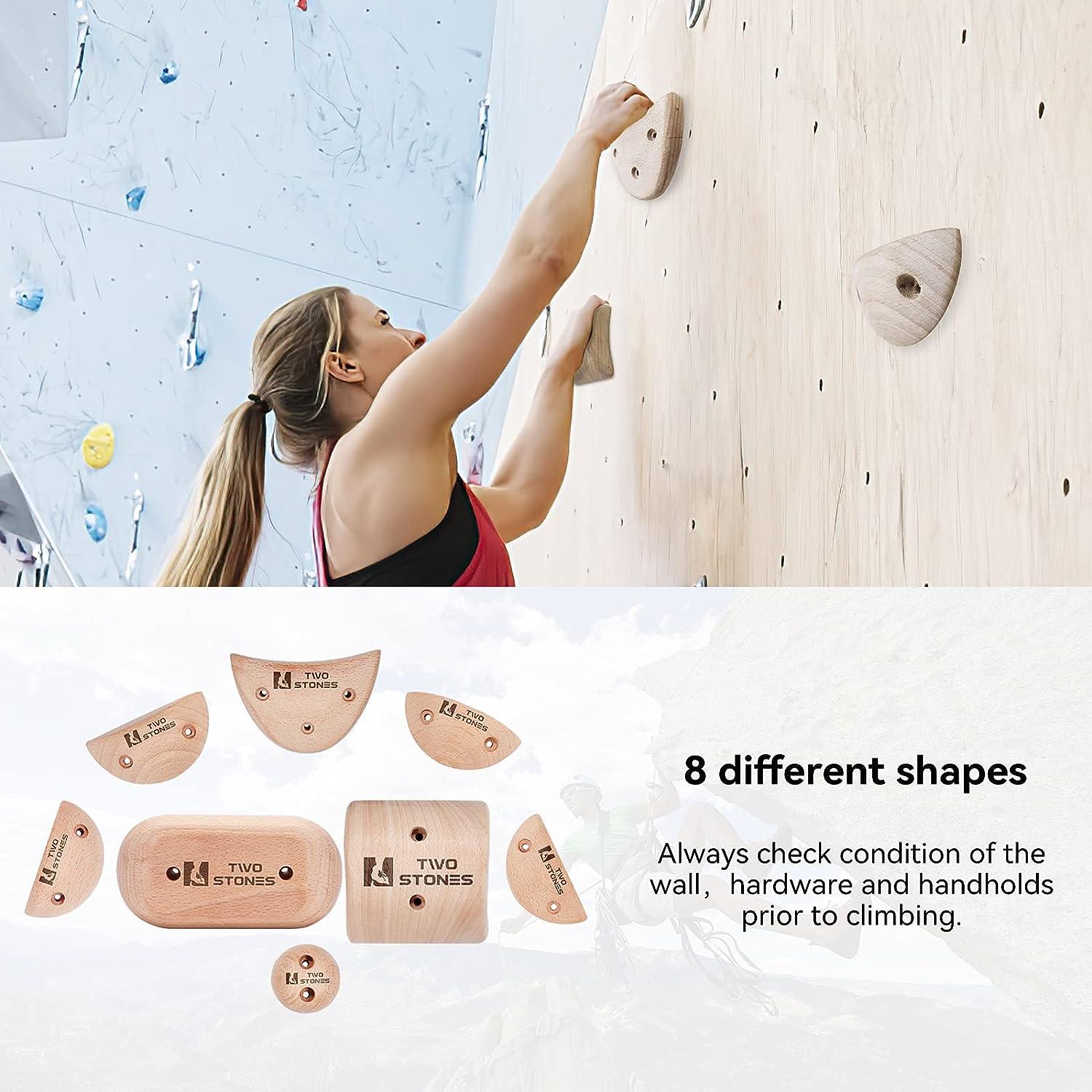 Wooden Rock Climbing Holds Set for Kids and Adults | Variety Screw-On ...