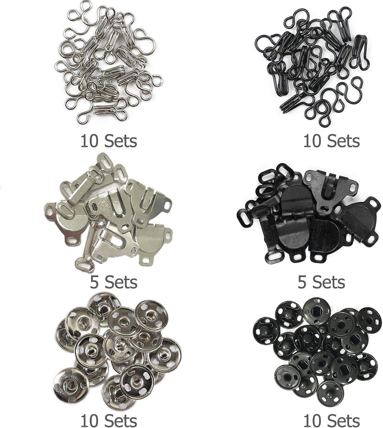 Sew-on Snap Press Button Hook and Eye Closure for Skirts, Dresses, Bras ...