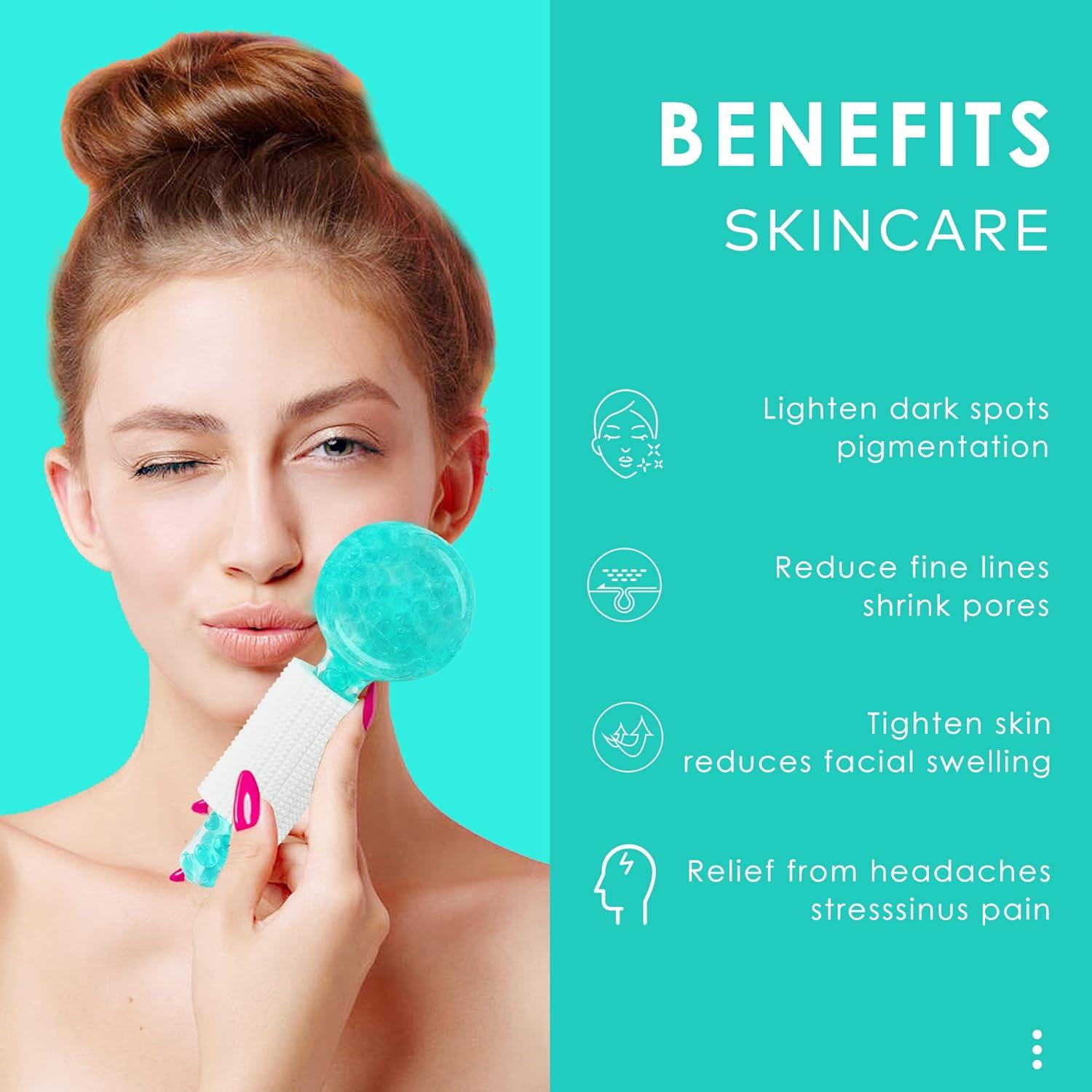 Green Ice Globes Set for Facial Cooling - Reduce Puffiness, Dark ...