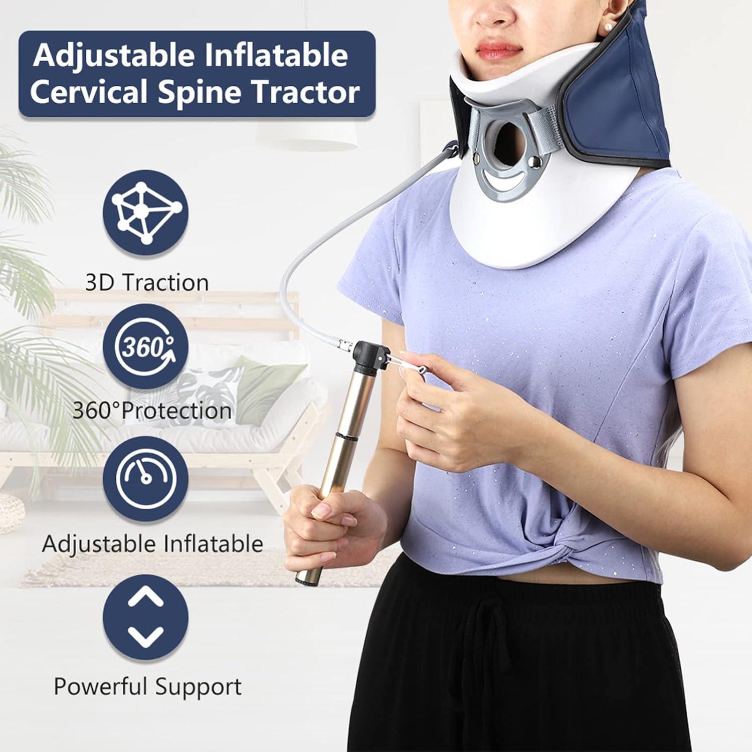 Adjustable Inflatable Cervical Neck Traction Device - Home Use for Neck ...