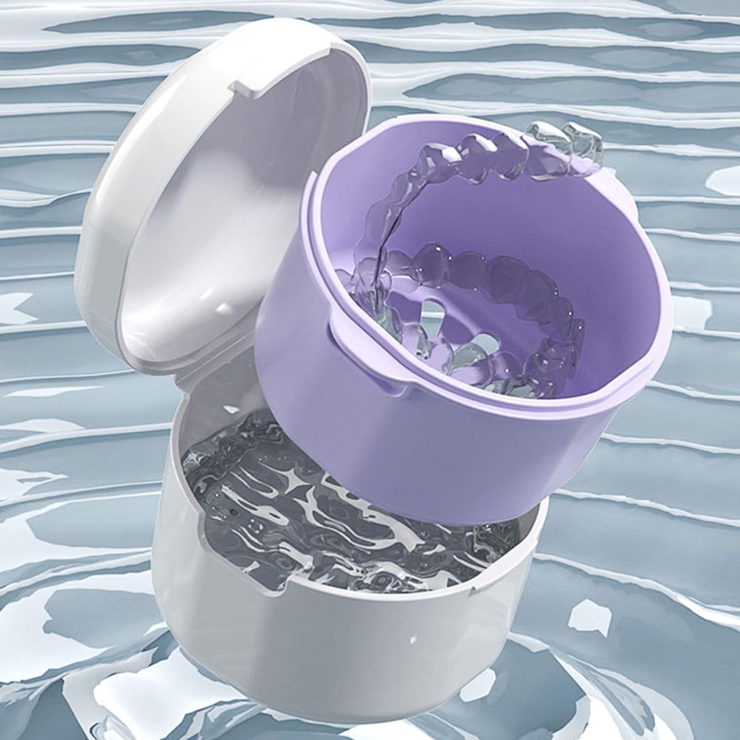 Denture Case Denture Cup for Soaking Dentures Denture Bath Box with ...