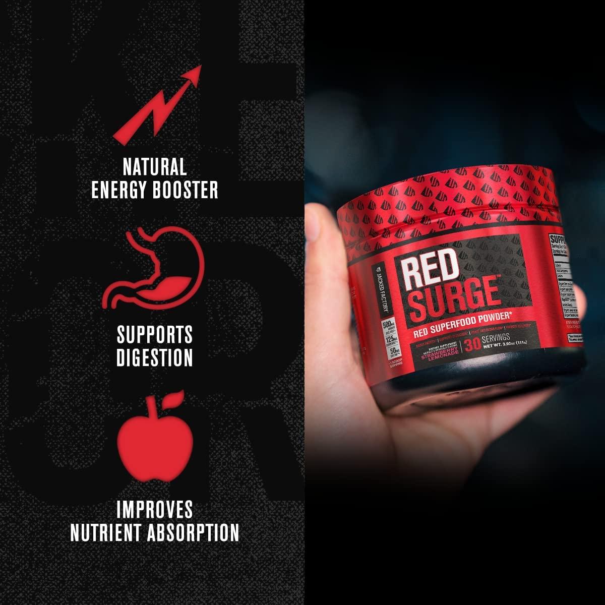 Red Surge Superfood Powder - Nitric Oxide Beet Supplement for Immune ...