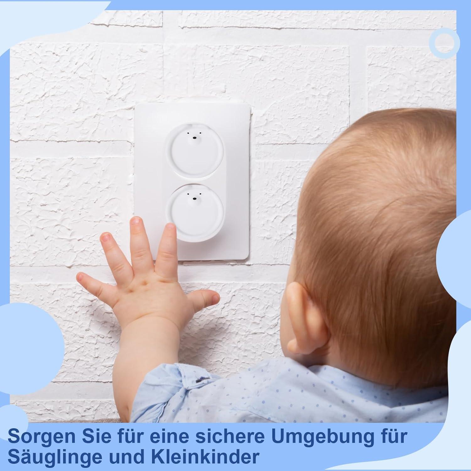 10 Pieces Child Locking Sockets - Cute Bear Pattern Silicone Protection ...