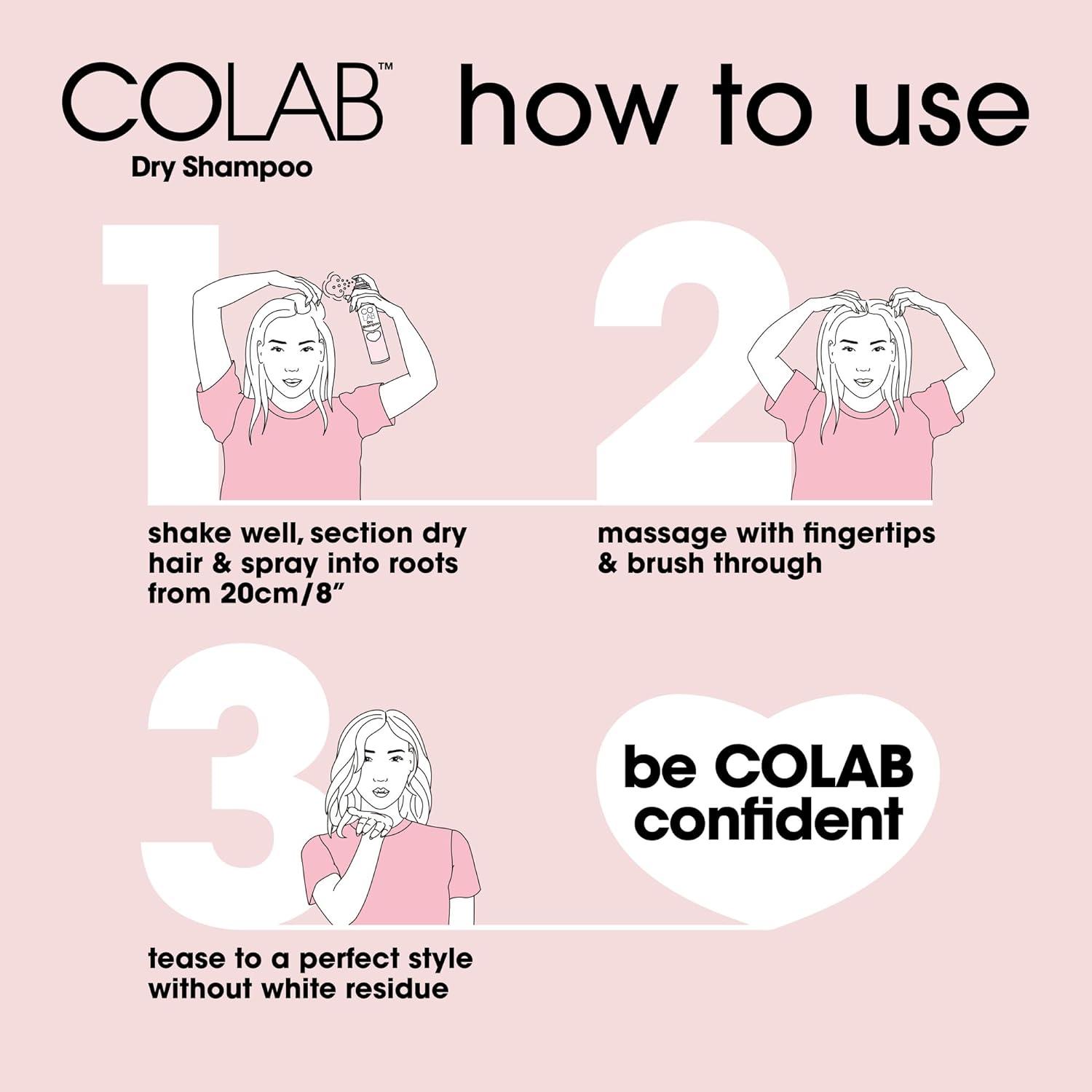 COLAB Mini Dry Shampoo Original 50ml 6 Pack - No White Residue No Fuss ...