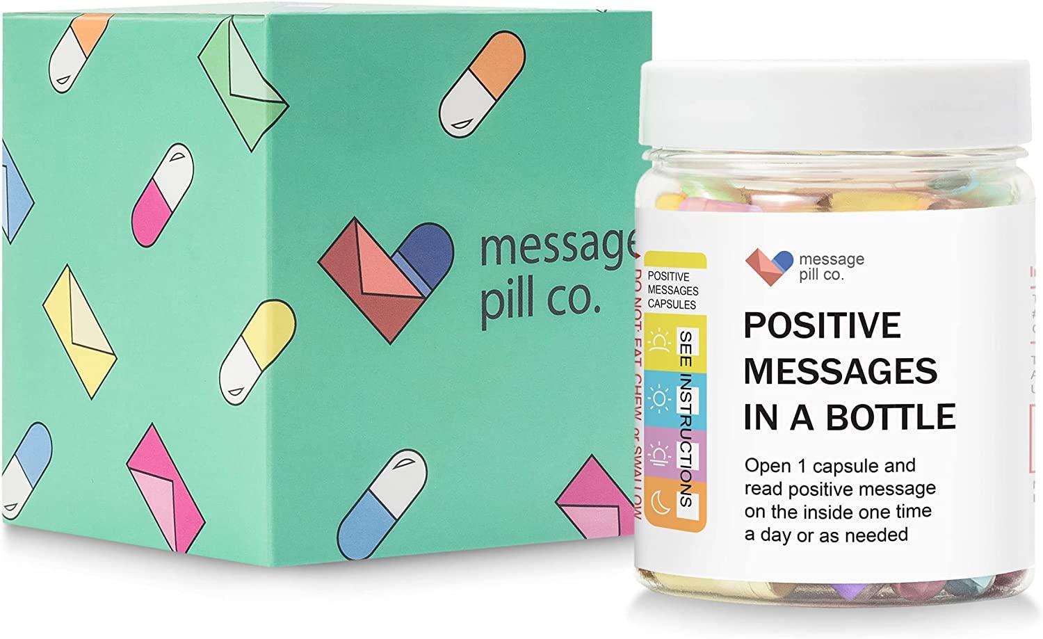 Message Pill Co. Self Care Kit - 50 Positive Affirmations for Stress ...