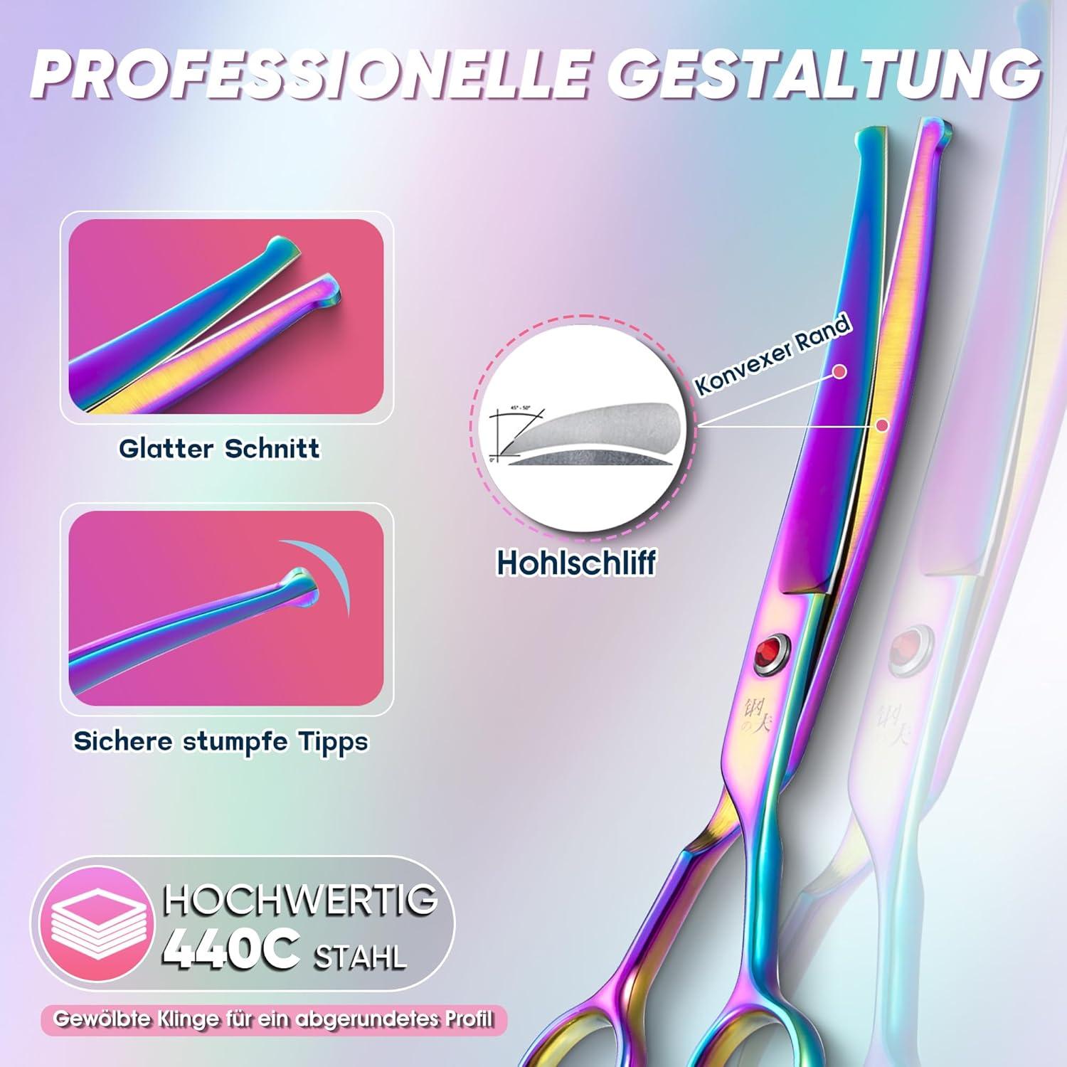 Premium Dog Care Scissors Set - Multicolor Japanese 440C Stainless ...