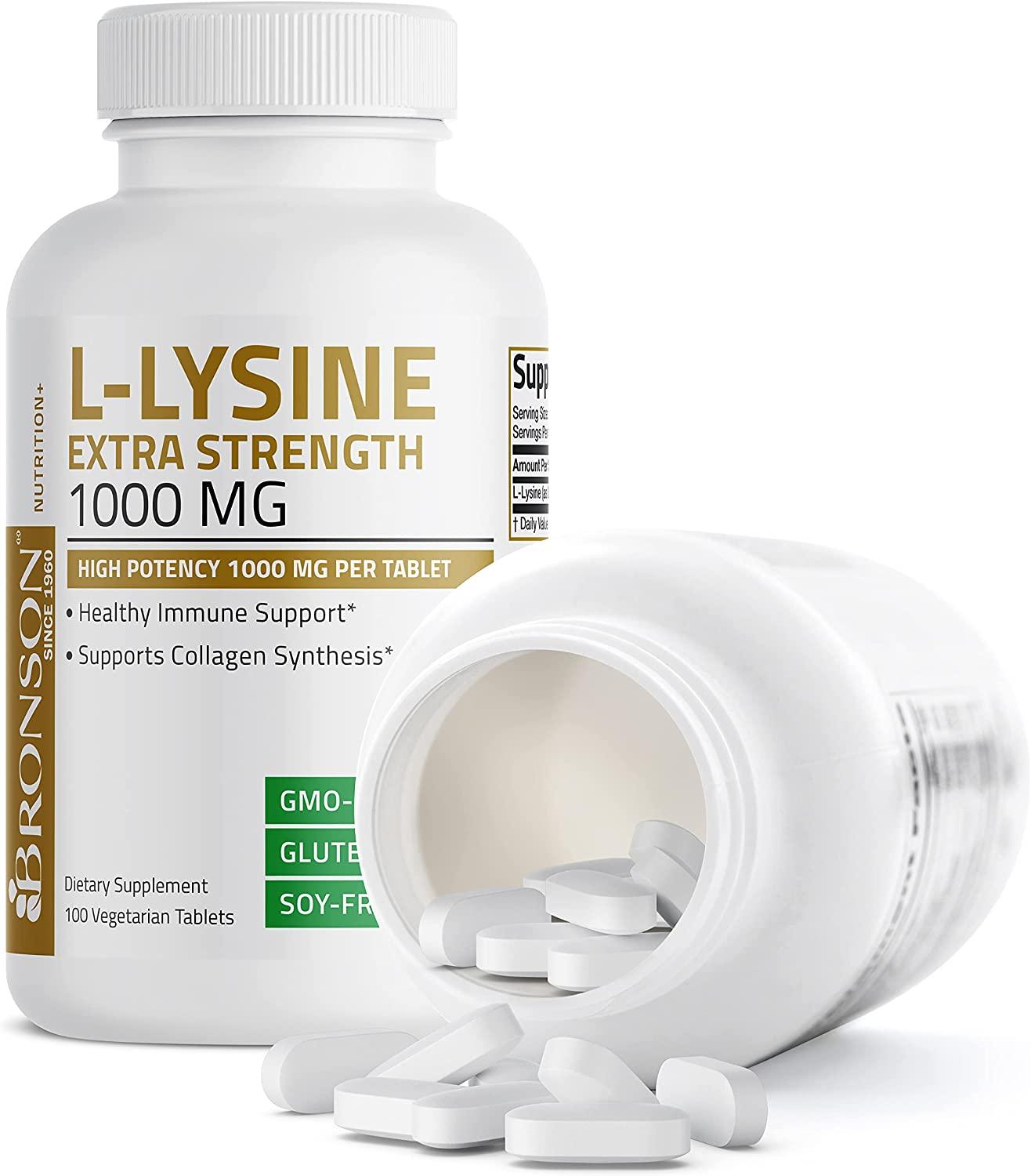 Bronson L-Lysine 1000mg High Potency Immune Support & Collagen ...