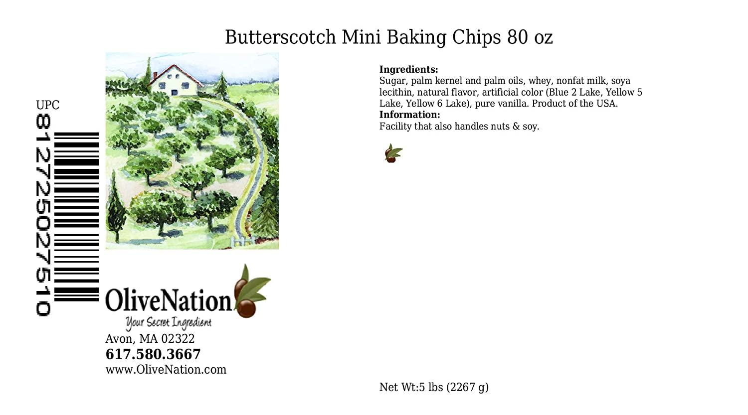 OliveNation Mini Butterscotch Chips 4M Size - 80 oz | Gluten Free Chips ...