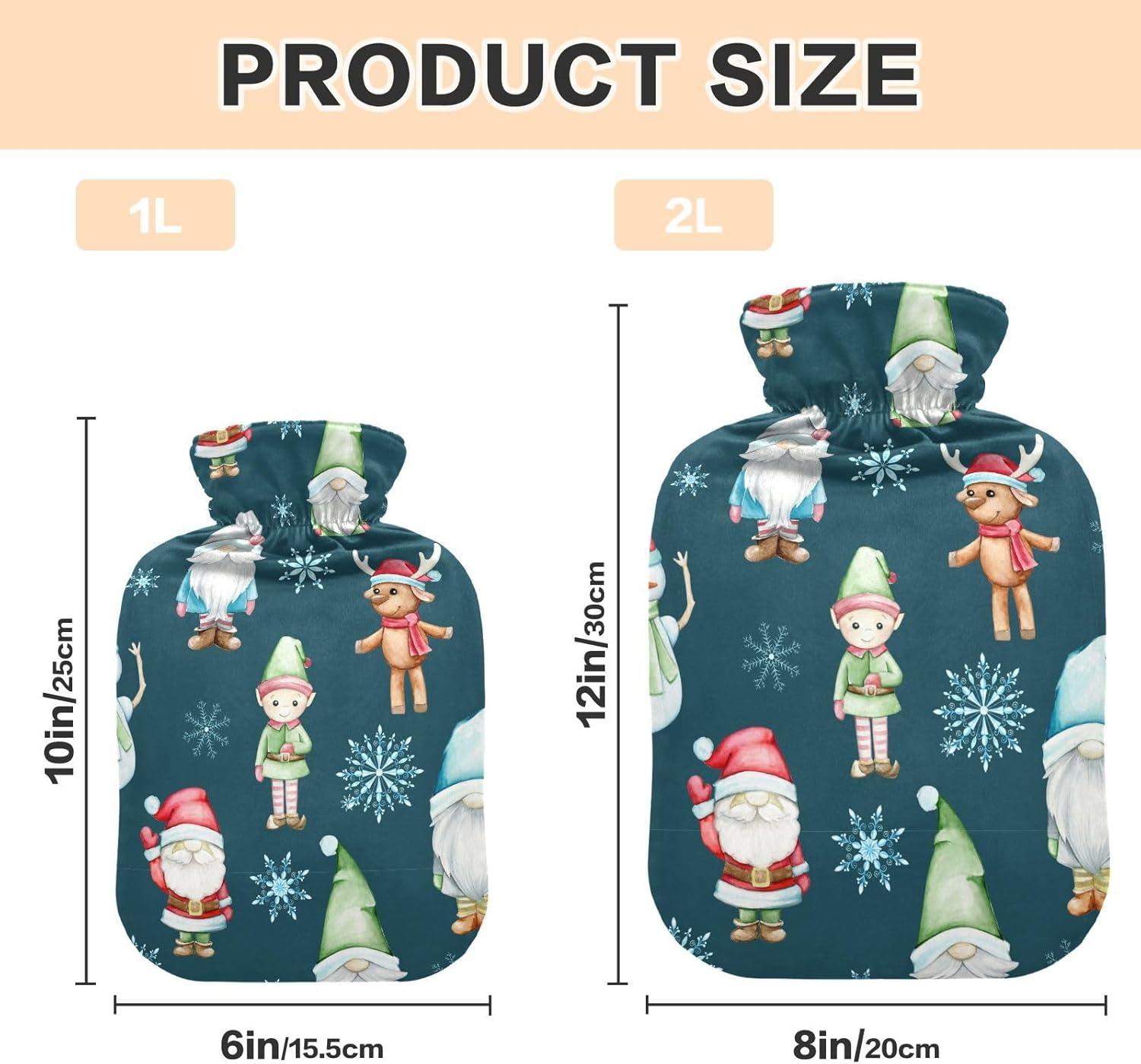 Christmas Gnome Hirsch Heat Bottle - 1L Hot Pack for Pain Relief & Cold ...