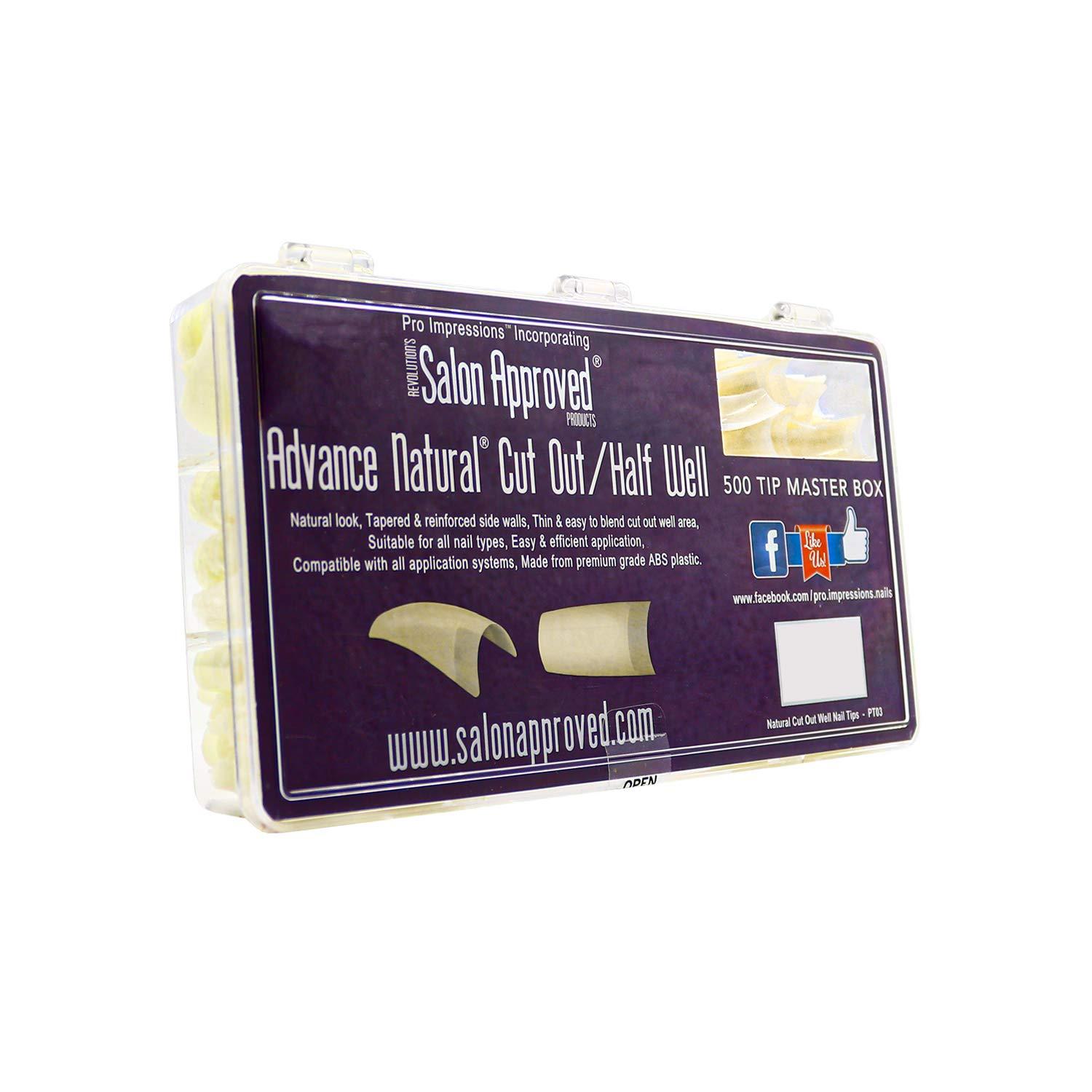 Pro Impressions 500-Piece Natural Cut Out/Half Well Nail Tips Set