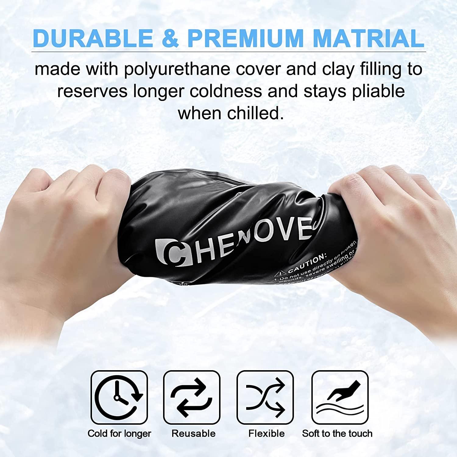 CHENOVE Reusable Clay Ice Pack (10x14) for Pain Relief - Knee, Back ...