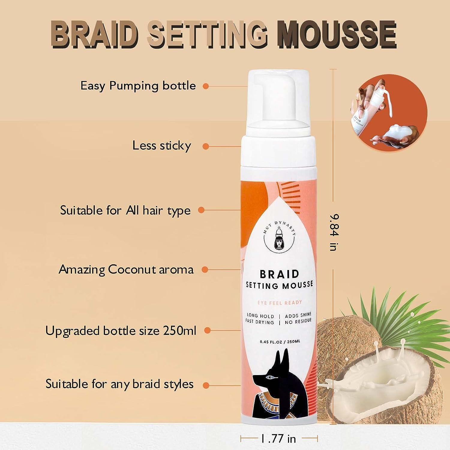 Mut Dynasty Moose Hair Foam for Box Braids - Professional Braid Mousse ...