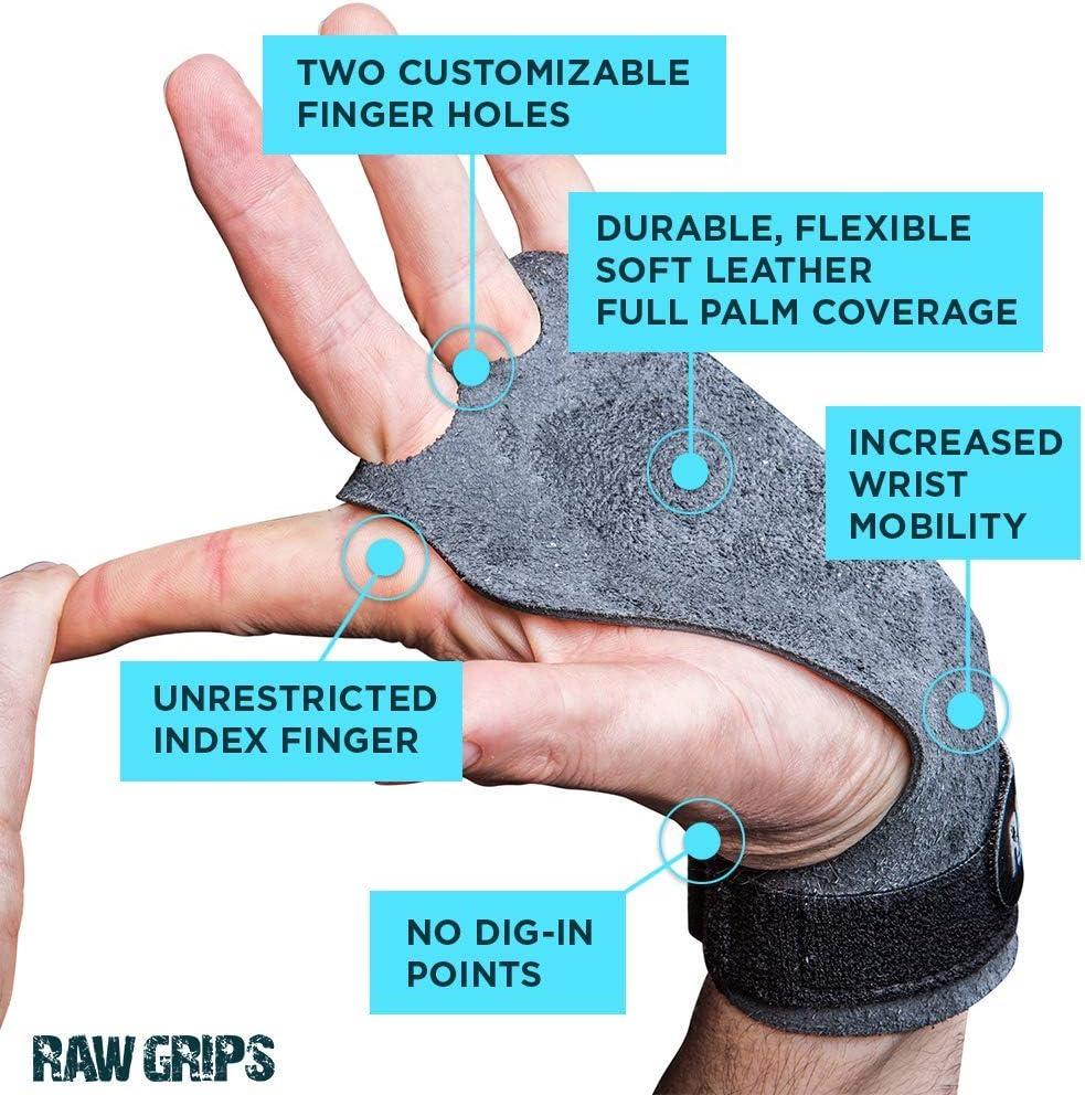 JerkFit RAW Grips 2 Finger Leather Hand Grips | Full Palm Protection ...