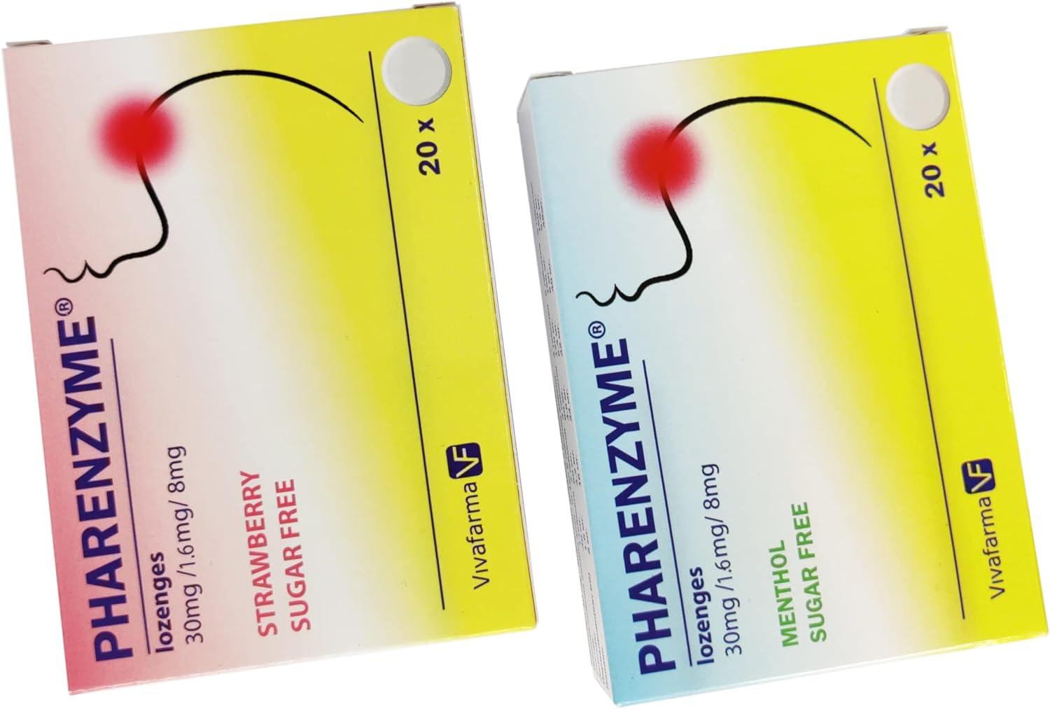 Throat Lozenges Sugar Free - 20 lozenges - Sore Throat Relief - Enzyme ...