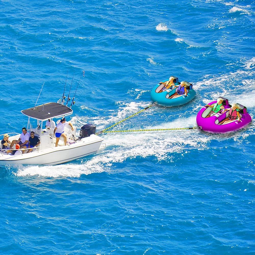 Dolibest 16ft Boat Tow Harness with 3 Stainless Steel Hooks for 1-4 ...