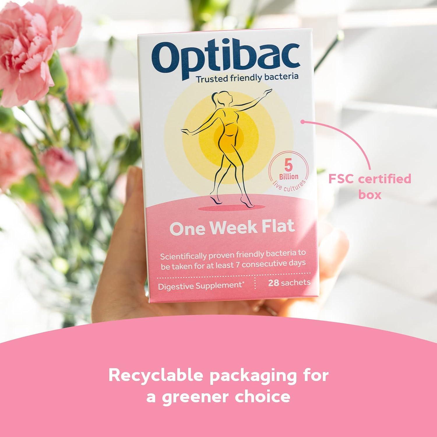 Optibac Probiotics One Week Flat - Vegan Digestive Probiotic Supplement ...