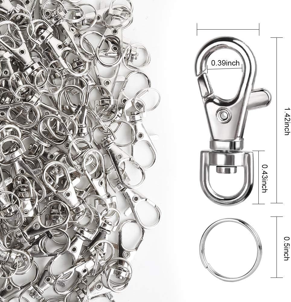 160PCS Metal Swivel Clasps & Key Rings Set | LEOBRO Snap Hooks and ...