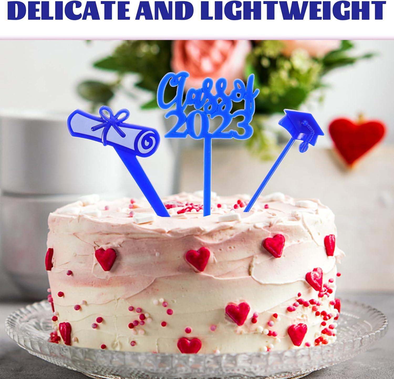 ERINGOGO 120 Pcs Graduation Cake Insert 2023 Graduation Cupcake Toppers ...