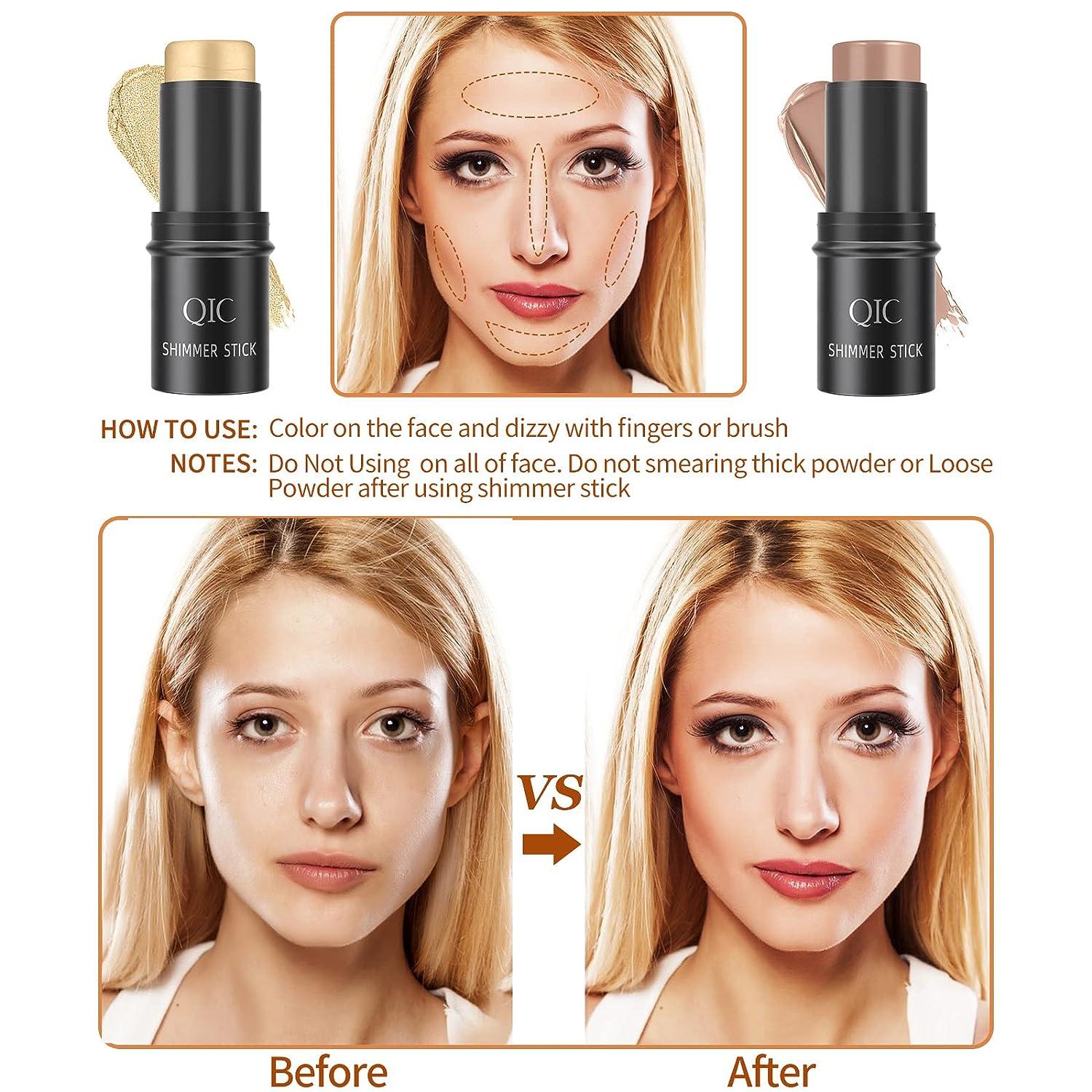 6 Colors Contour & Highlighter Stick Kit - Cream Blush & Bronzer Shades ...