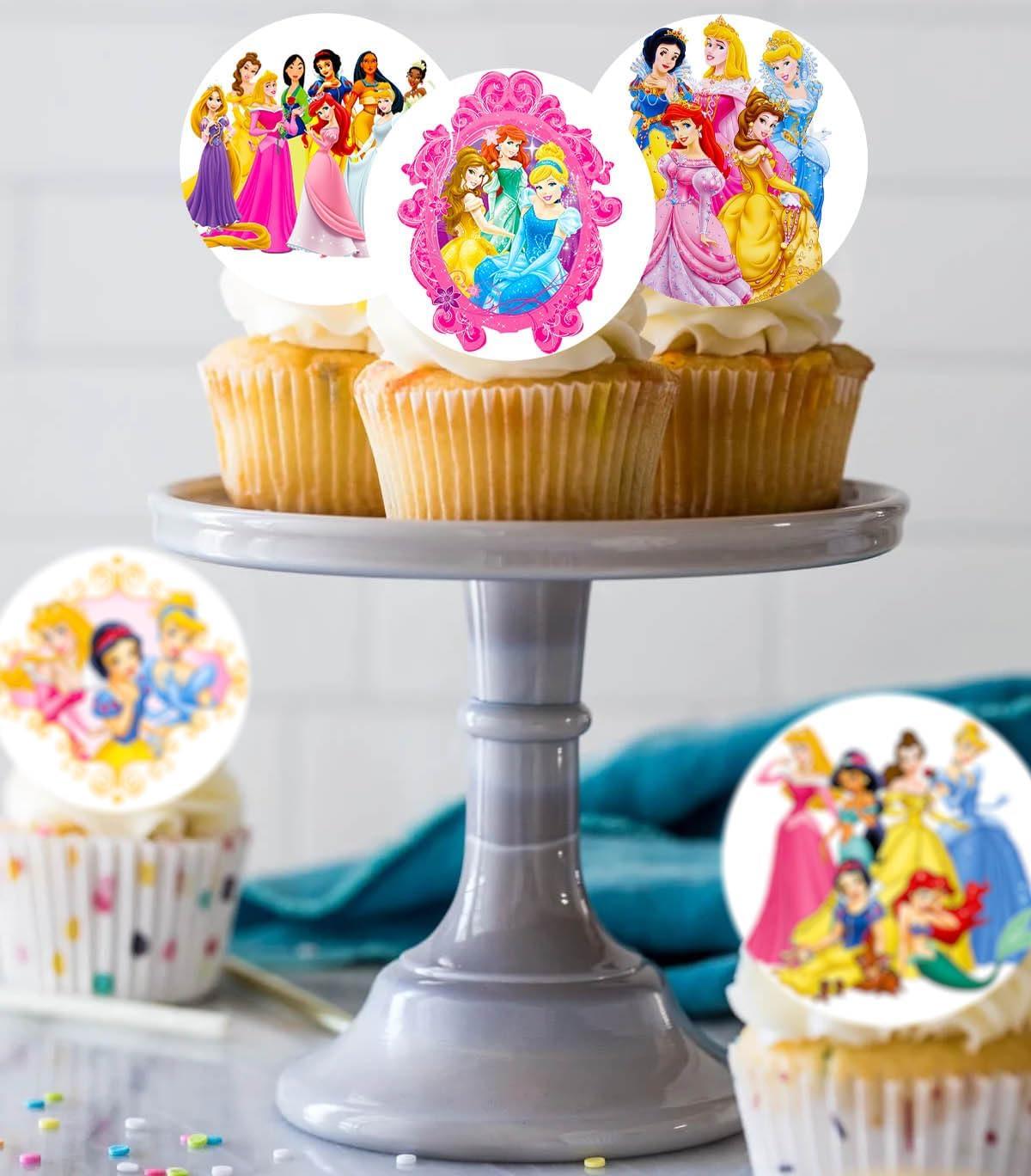 Pre-Cut Princess 1B Edible Stand up Wafer Paper Cupcake Toppers Cake ...