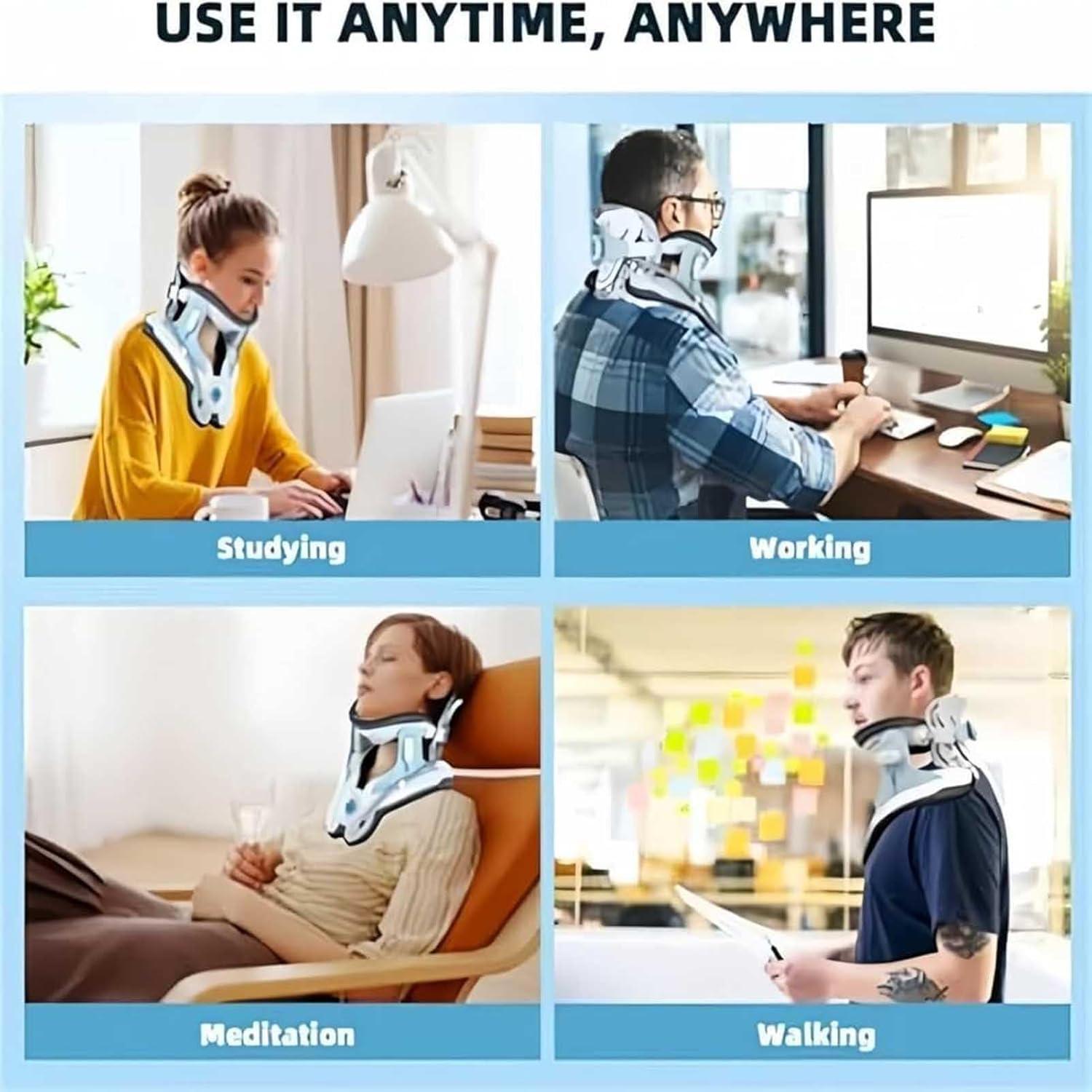 Cervical Neck Traction Device | Adjustable Neck Stretcher for Pain Relief | 3 Power Traction & 8 ...