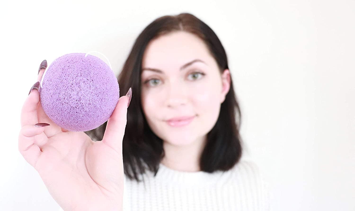Organic Natural Facial Konjac Sponge Set with Aloe Vera, Activated ...