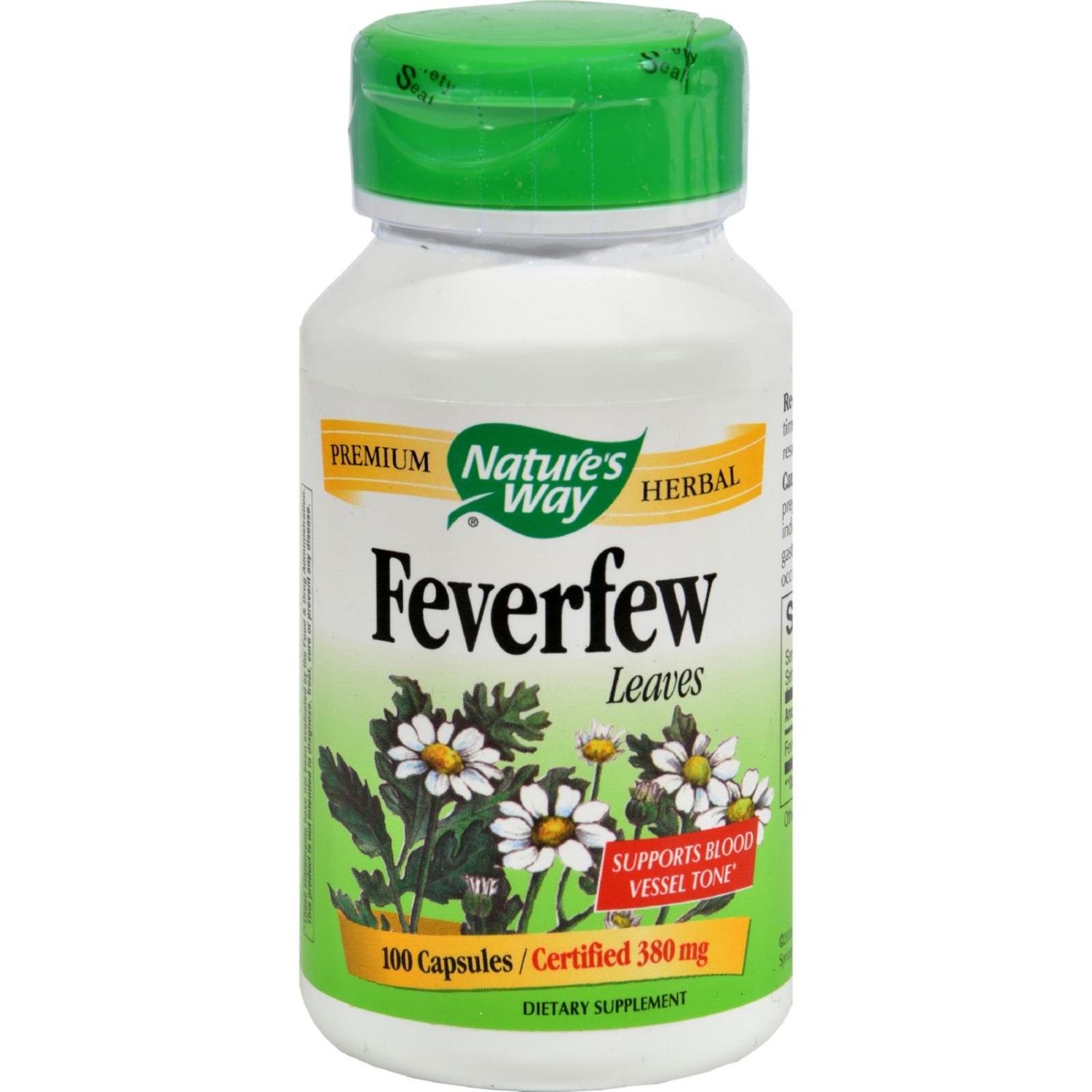 Nature's Way Feverfew Herb 380 mg - 100 Vegan Capsules for Natural ...