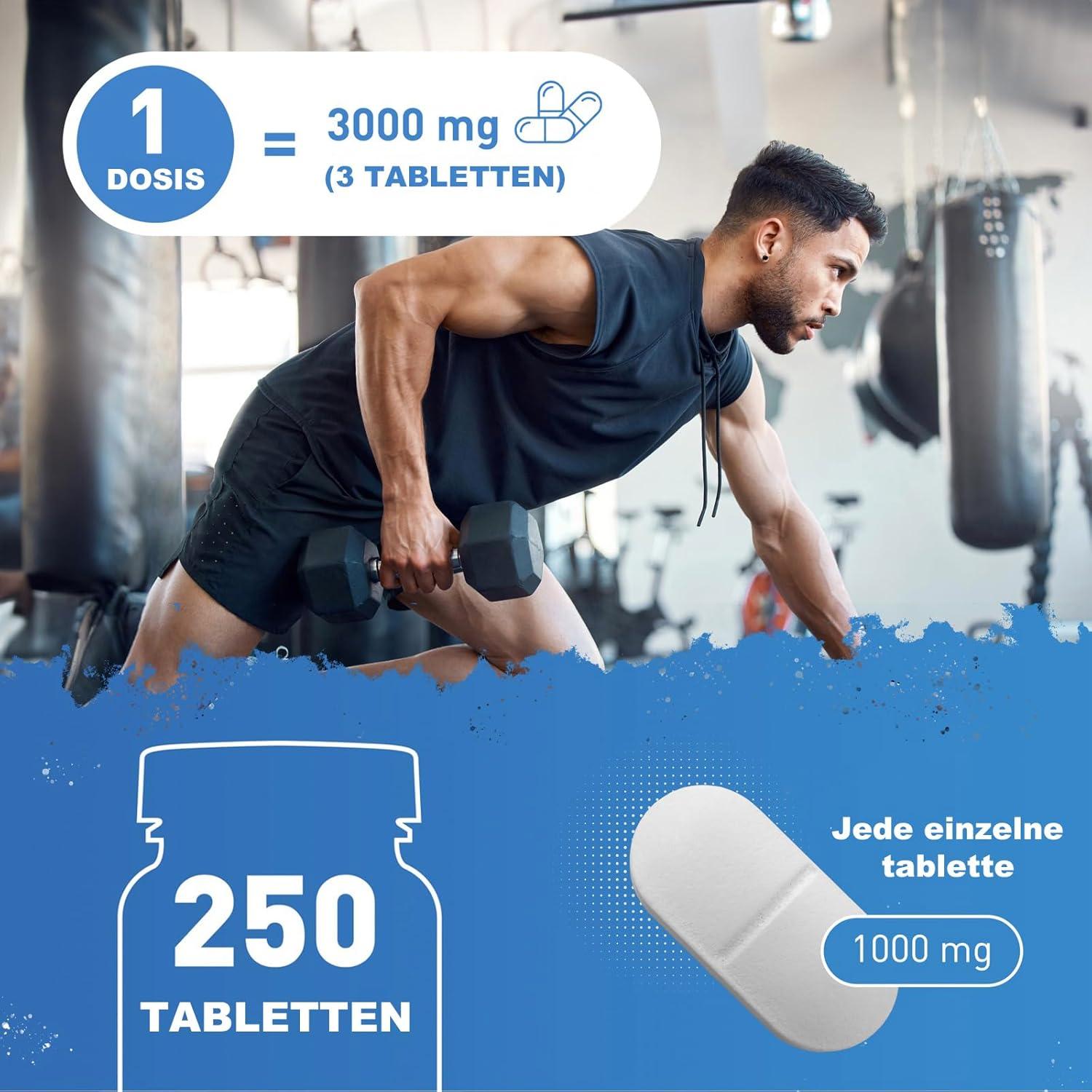 Vitaminpure Creatine Monohydrate 3000mg - 250 Pure Creatine Capsules ...