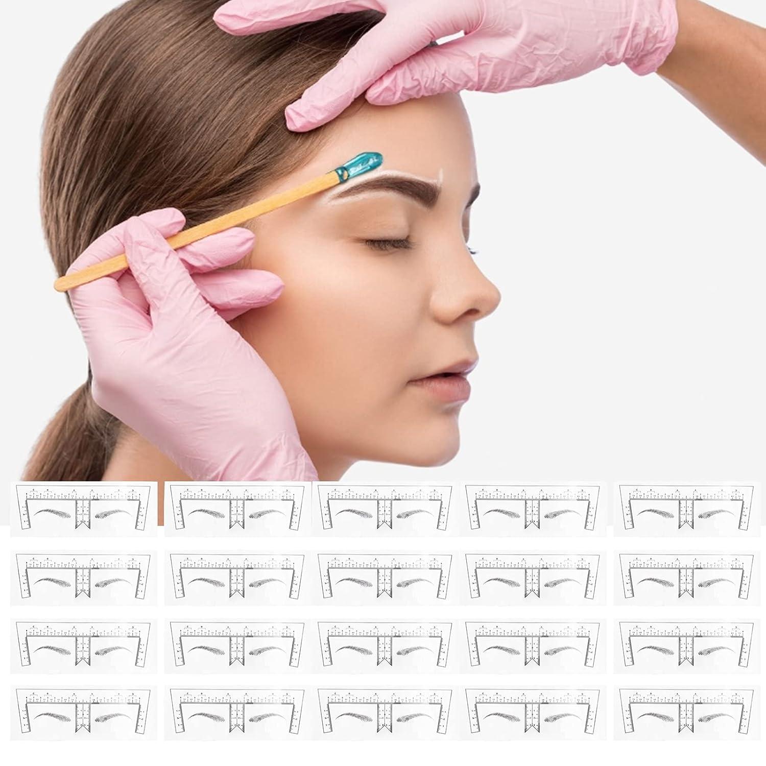 50 Piece Transparent Microblading Eyebrow Template Stickers | Self ...