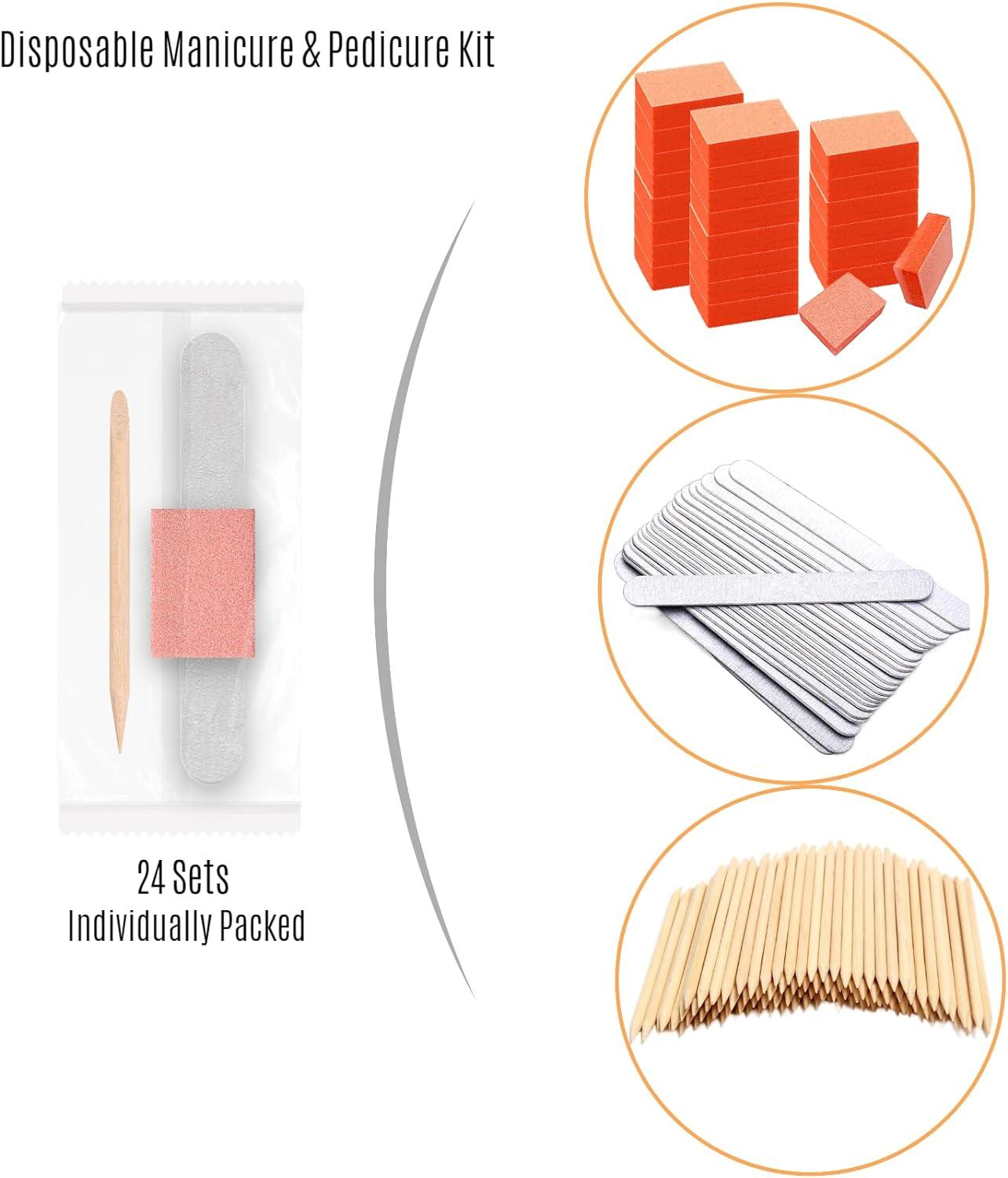 Disposable Manicure Kit 3-Piece Nail Files Set | Mini Pedicure Set for ...
