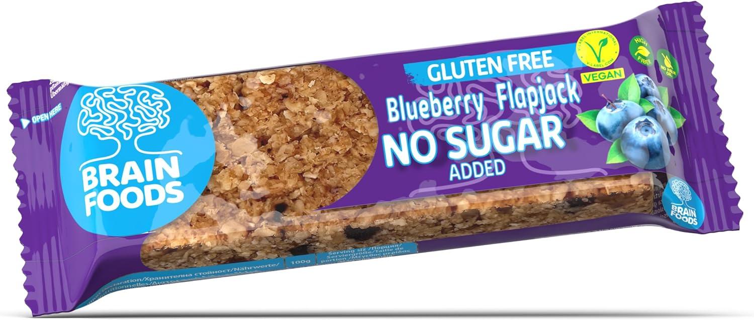 Brain Foods Blueberry Flapjack No Sugar Added Vegan Gluten Free Lower ...