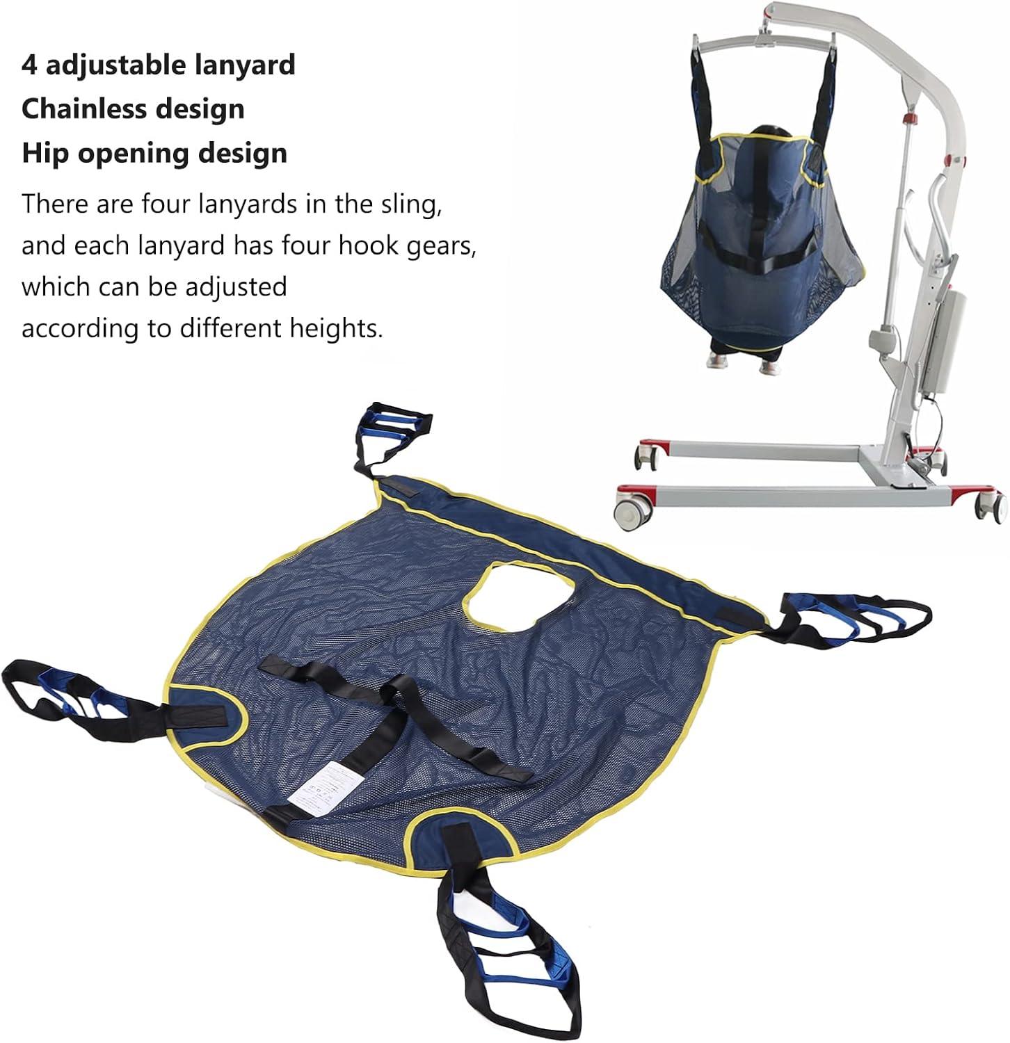Patient Lift Sling 507lb Weight Capacity Adjustable Mesh Transfer ...
