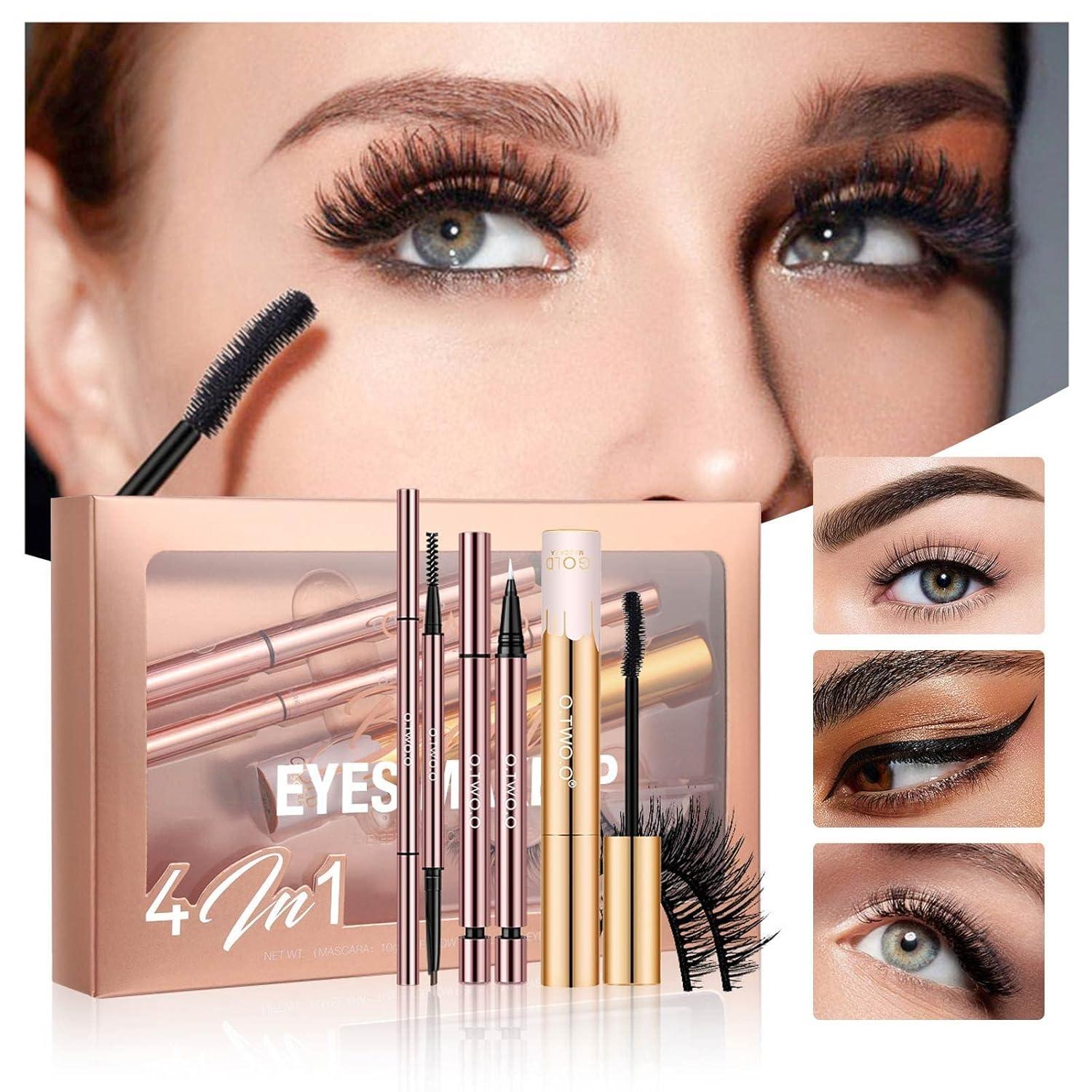 Complete Eye Make-Up Set Gift Box | 4-Piece Eyebrow Eyelid & Eyelash ...