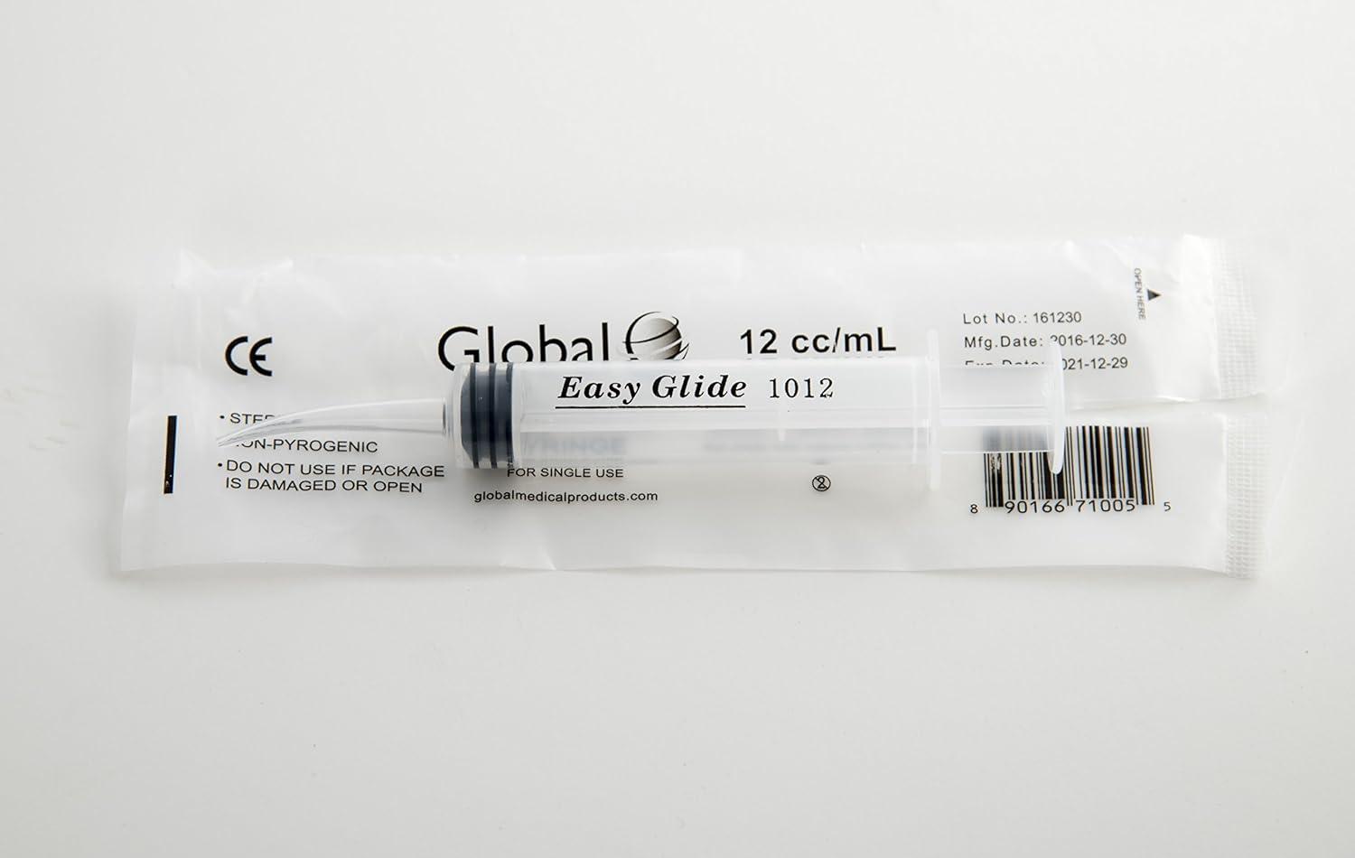 25 Pack Easy Glide Curved Tip Syringes 10/12cc - Needle-Free | Buy Now ...