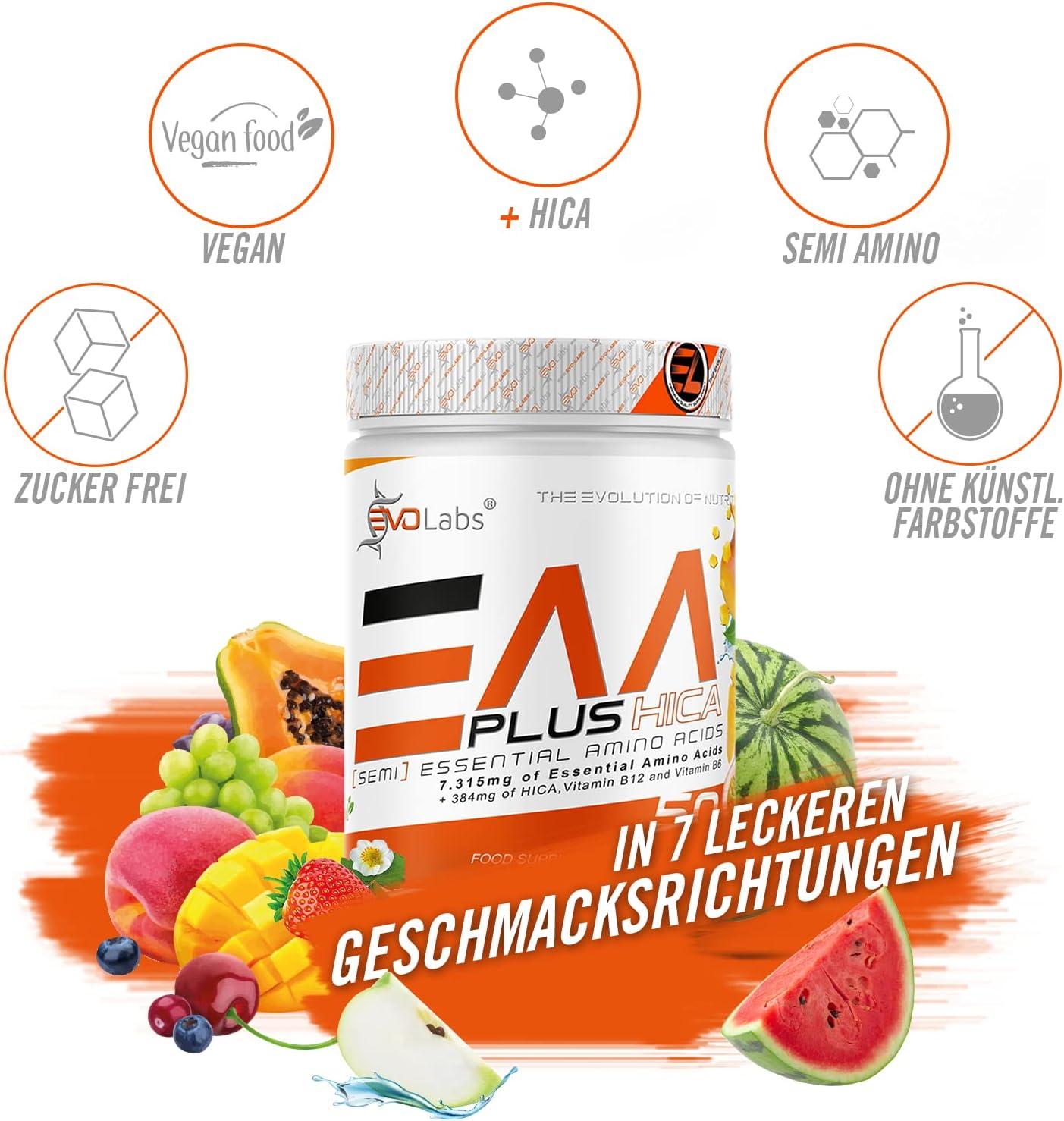 EVOLABS EAA+HICA - Vegan Amino Acids for Muscle Building & Protection ...