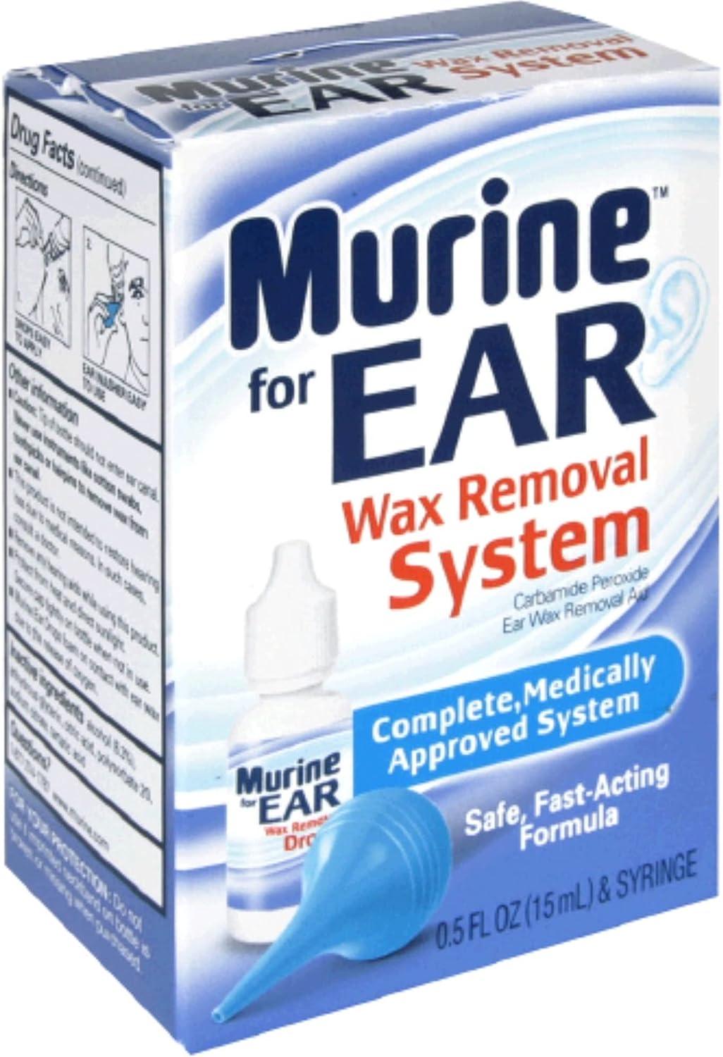 Murine Ear Wax Removal System | Doctor Recommended | 0.5oz Drops + Soft ...