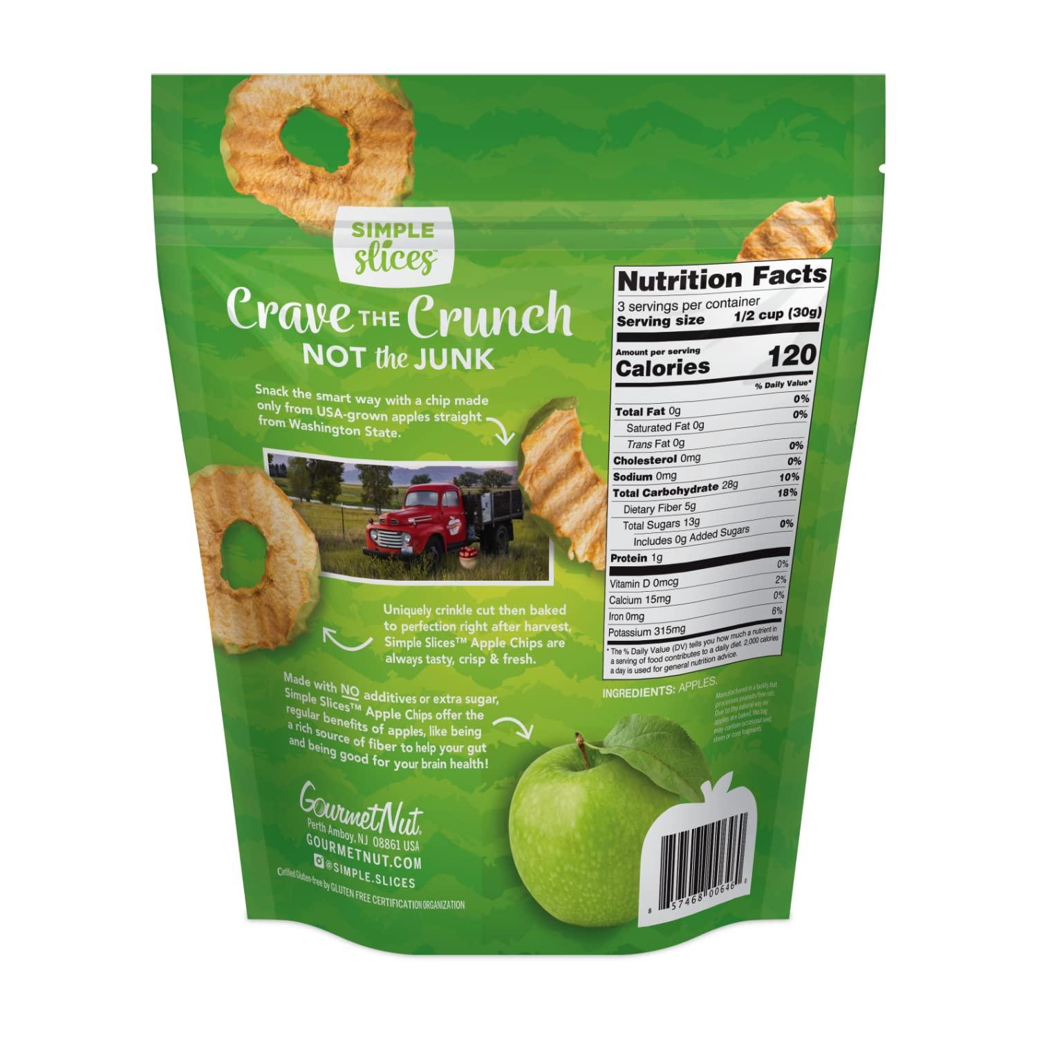 Gourmet Nut Simple Slices Baked Green Apple Chips - 3 Pack, 10.5oz ...