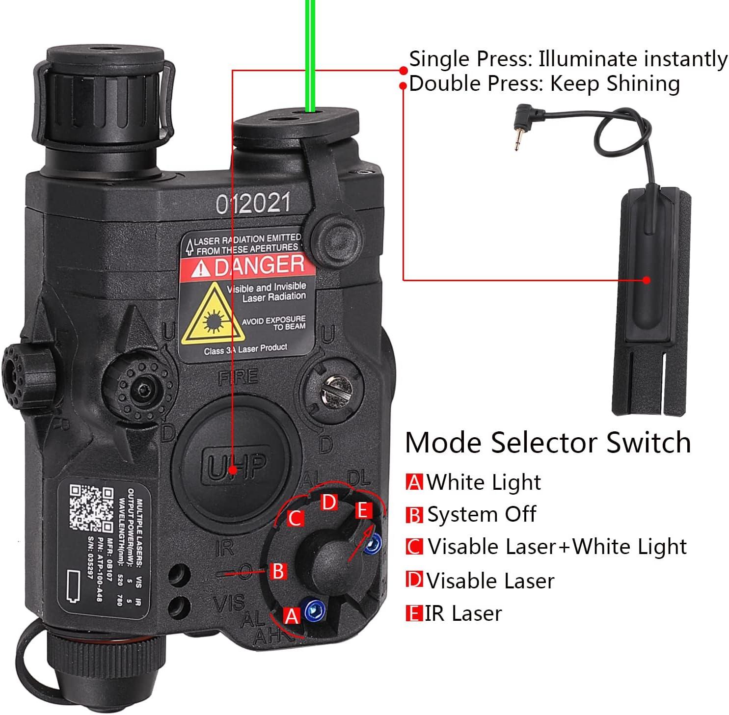 Ratulie Upgraded PEQ 15 Model Green Laser & IR Flashlight Combo - 270 ...